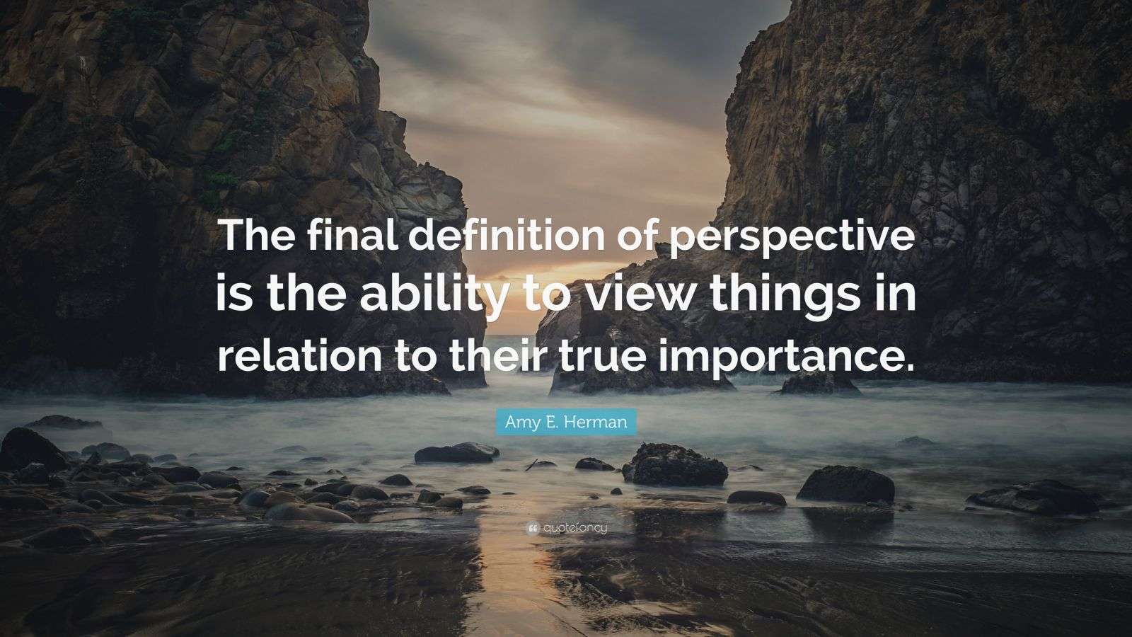 Amy E. Herman Quote: “The final definition of perspective is the ...