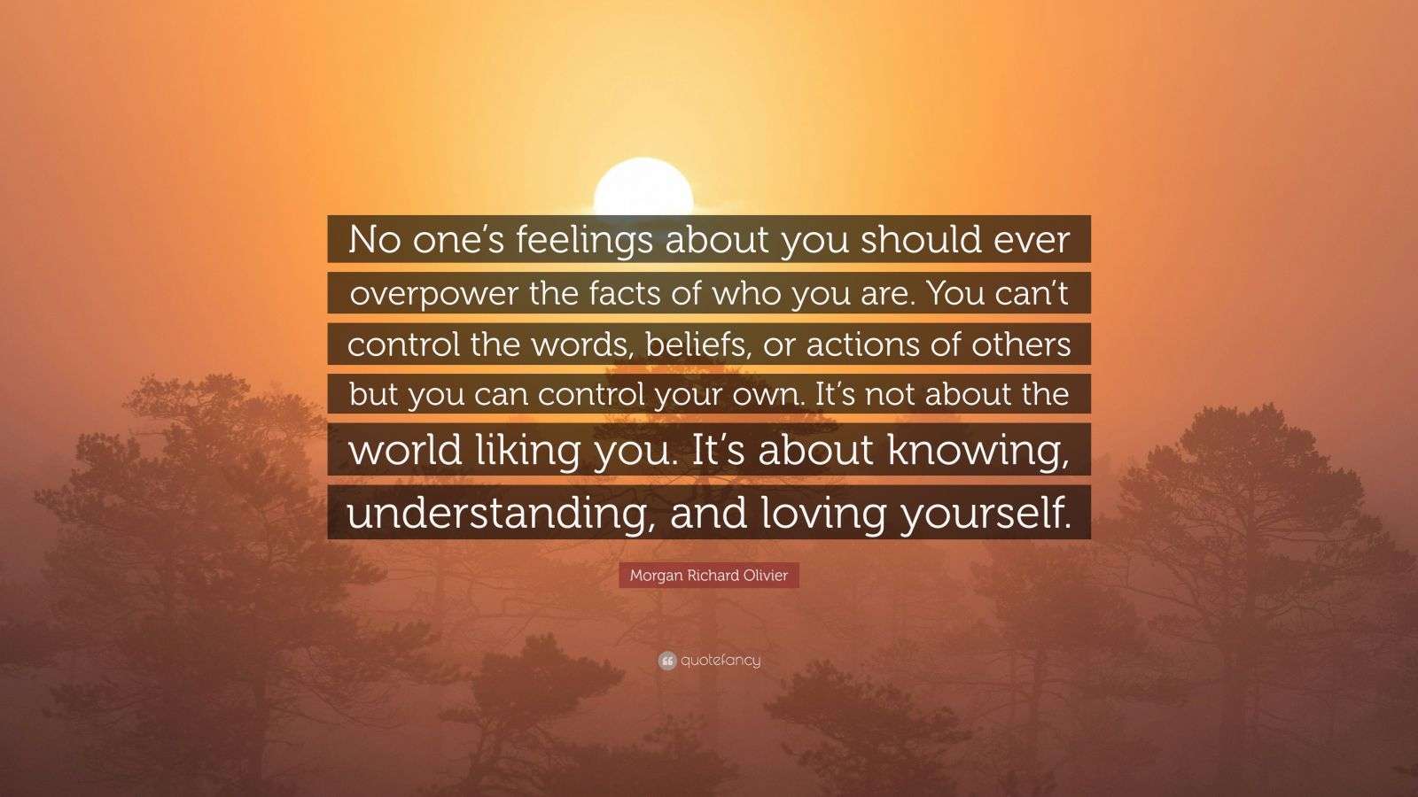 Morgan Richard Olivier Quote: “No one’s feelings about you should ever ...