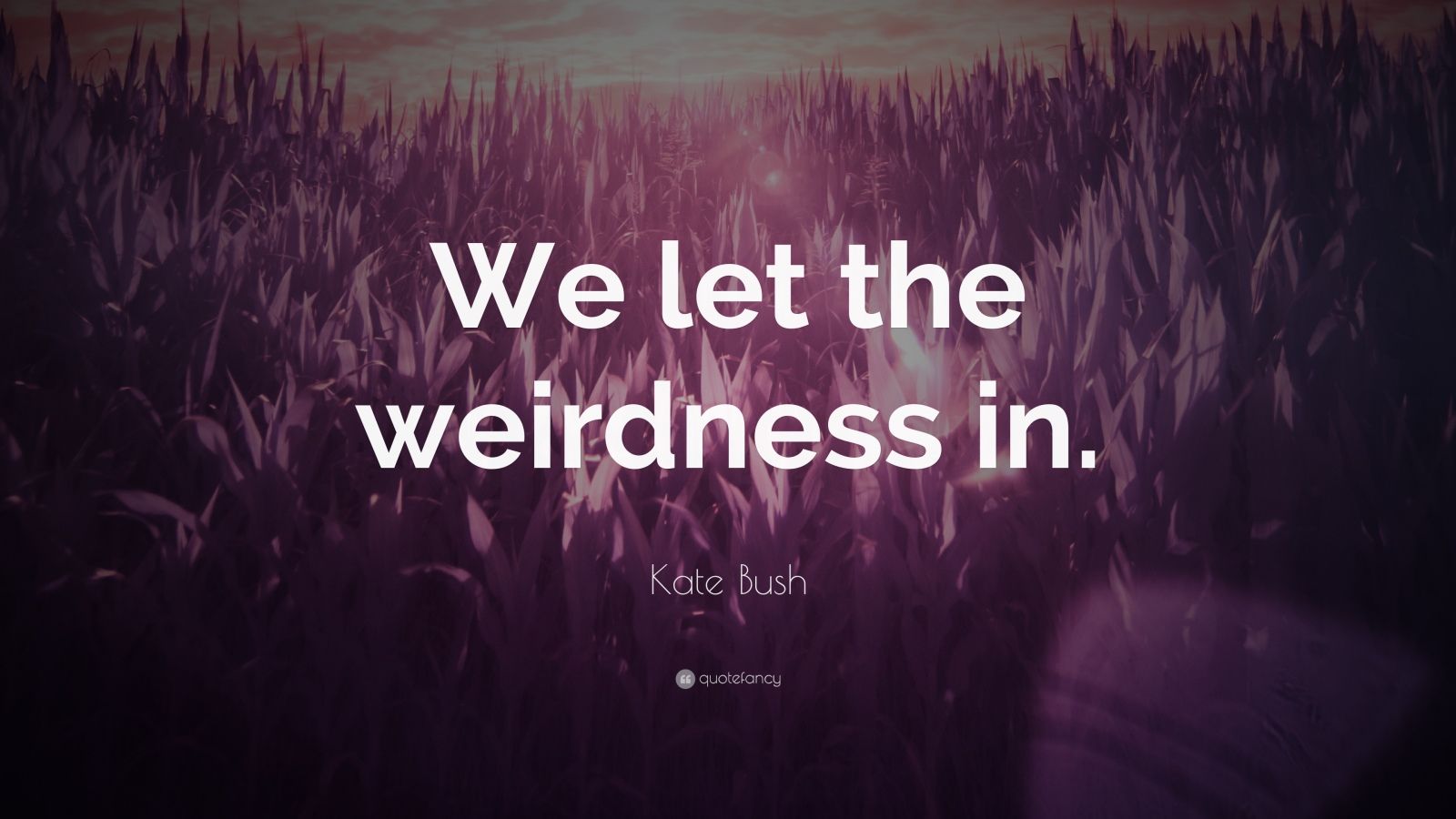 Kate Bush Quote: “We let the weirdness in.”