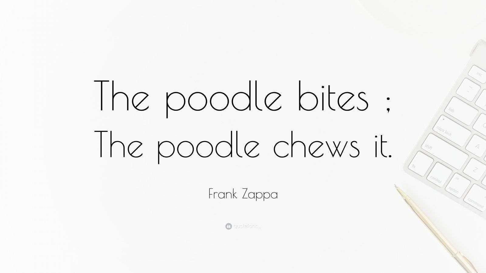 Frank Zappa Quote: “The poodle bites ; The poodle chews it.”