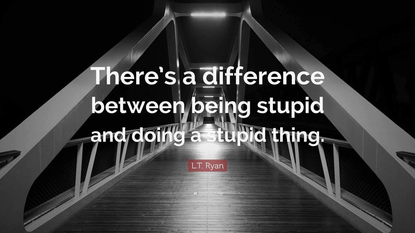 L.T. Ryan Quote: “There’s a difference between being stupid and doing a ...