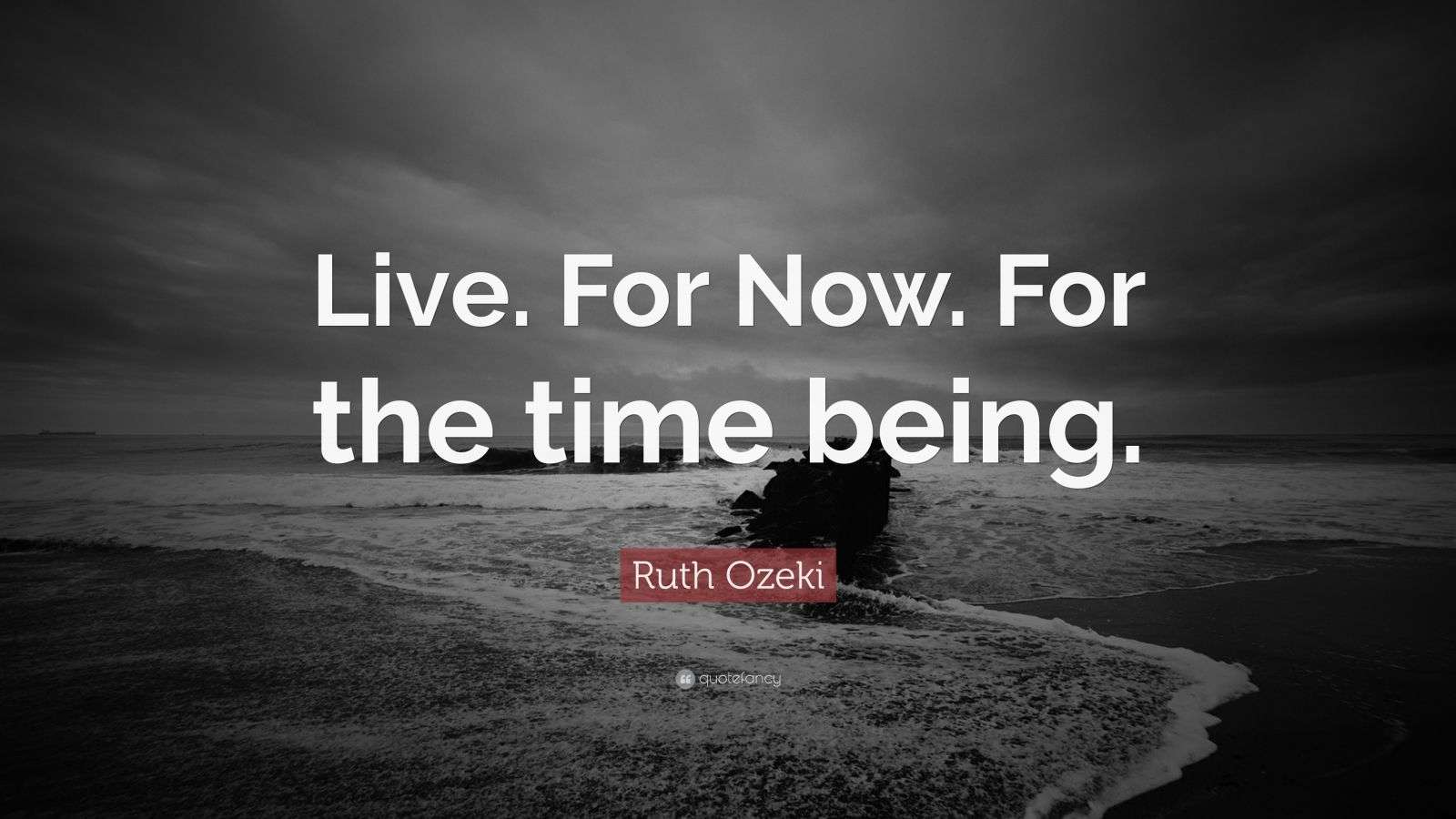 Ruth Ozeki Quote: “Live. For Now. For the time being.”