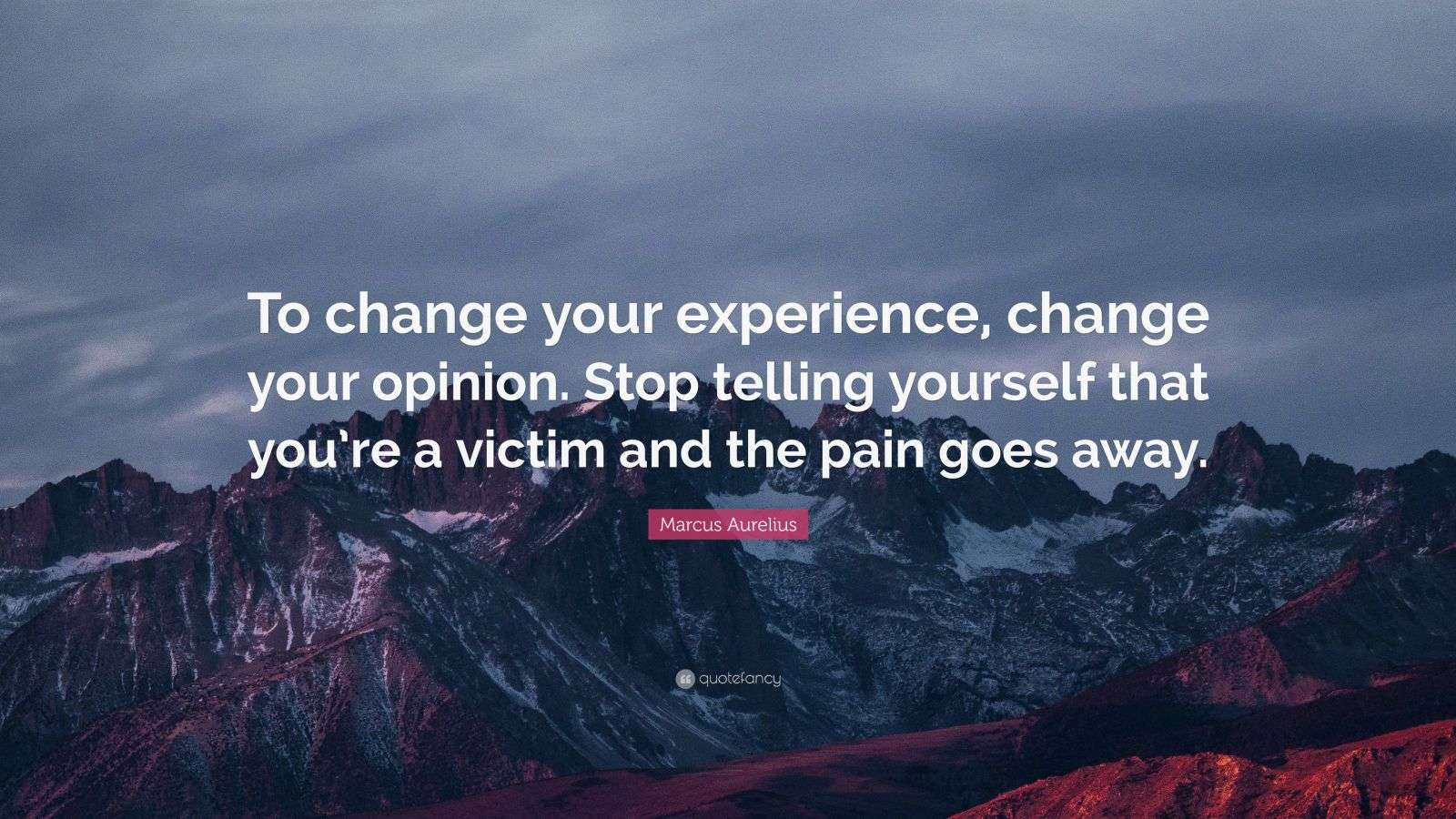 Marcus Aurelius Quote: “To change your experience, change your opinion ...