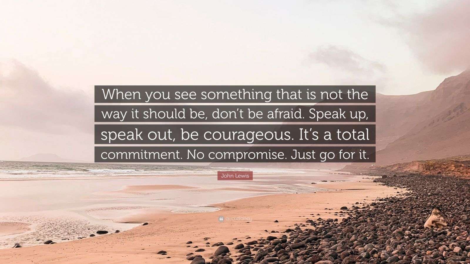 John Lewis Quote: “When you see something that is not the way it should ...