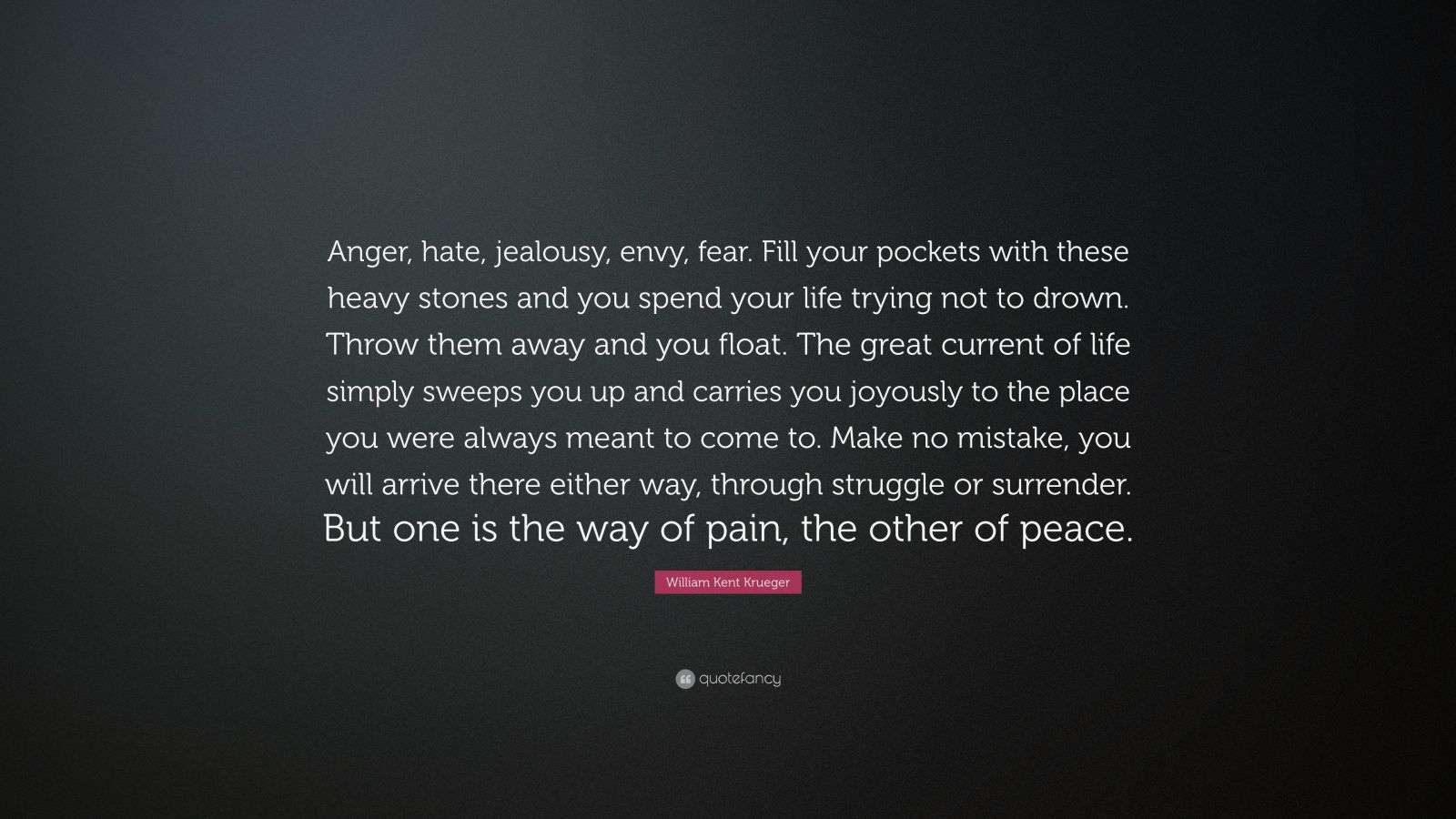 William Kent Krueger Quote: “Anger, hate, jealousy, envy, fear. Fill ...