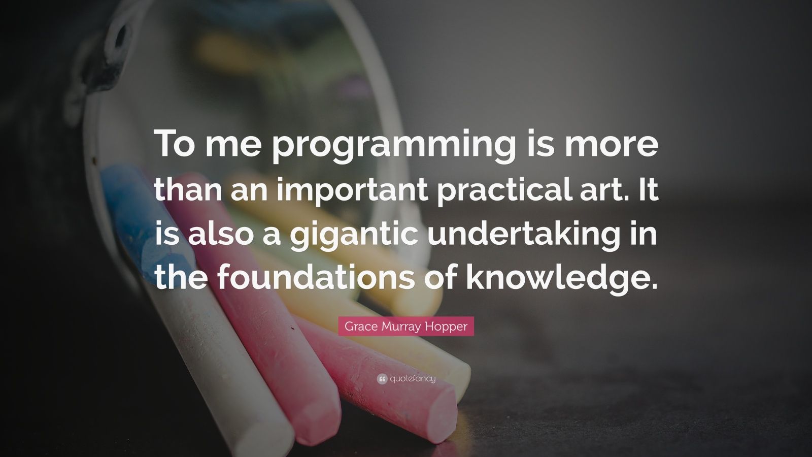 Grace Murray Hopper Quote: “To me programming is more than an important ...