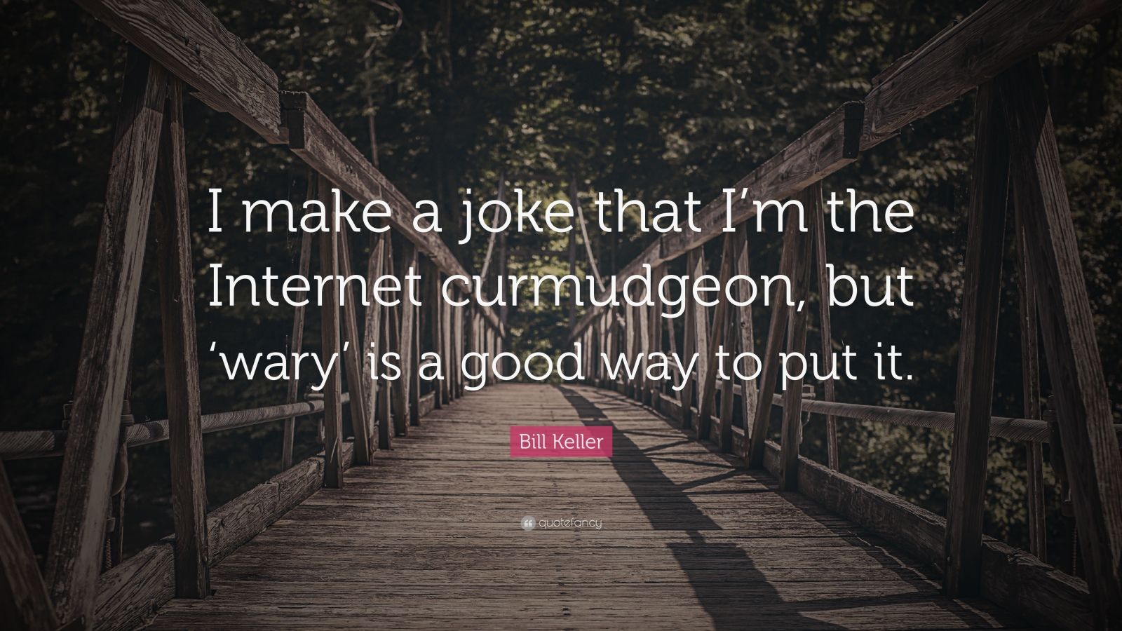 Bill Keller Quote: “I make a joke that I’m the Internet curmudgeon, but ...