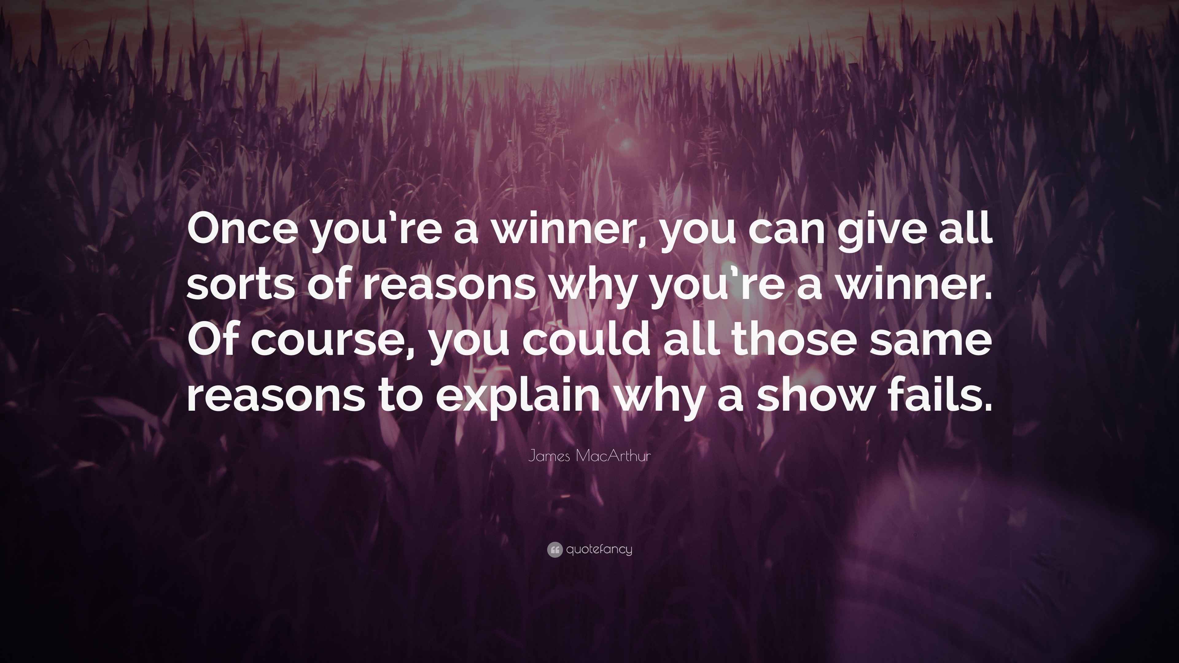James MacArthur Quote: “Once you’re a winner, you can give all sorts of ...