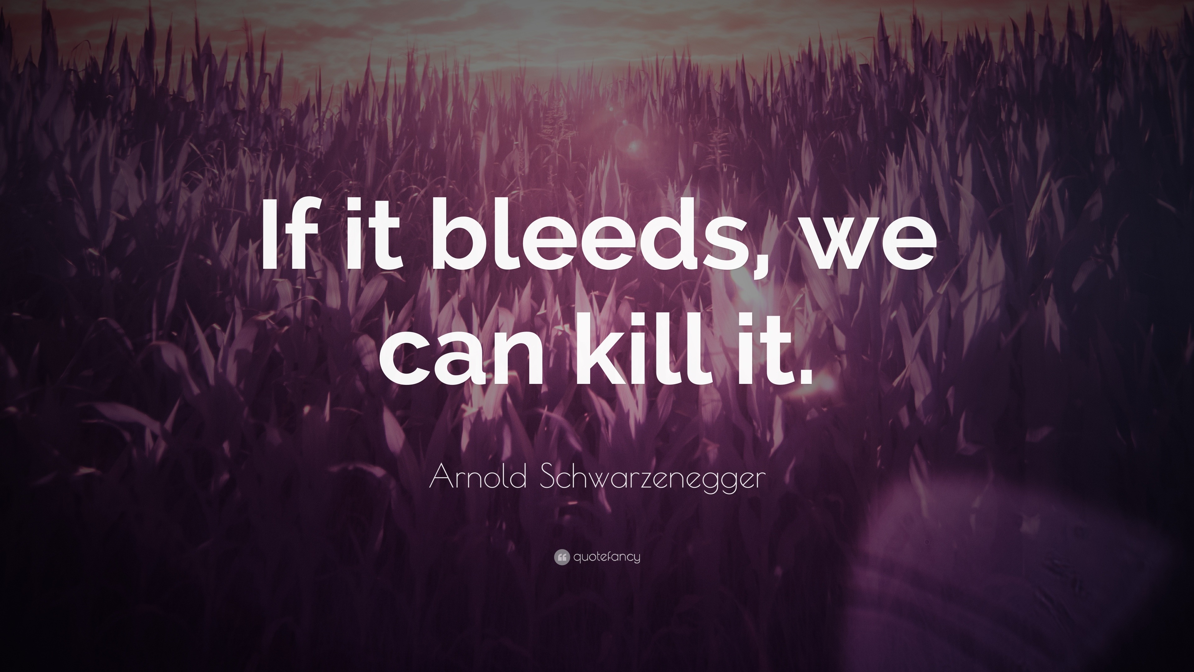 Arnold Schwarzenegger Quote: “If it bleeds, we can kill it.”