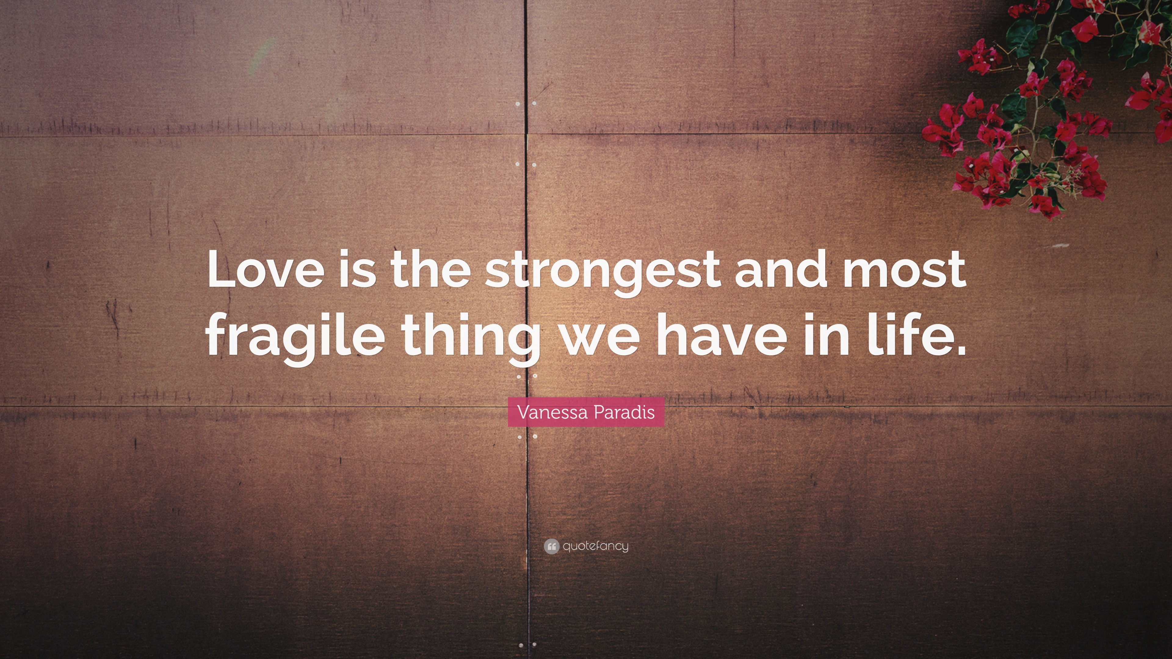 Vanessa Paradis Quote: “Love is the strongest and most fragile thing we ...