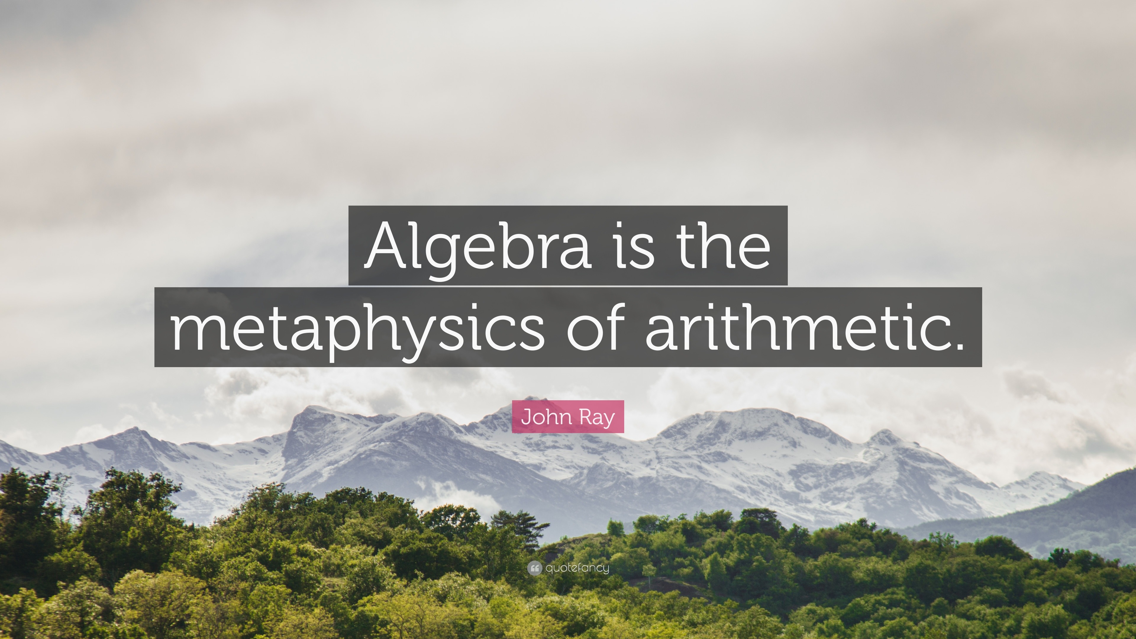 John Ray Quote: “Algebra is the metaphysics of arithmetic.”