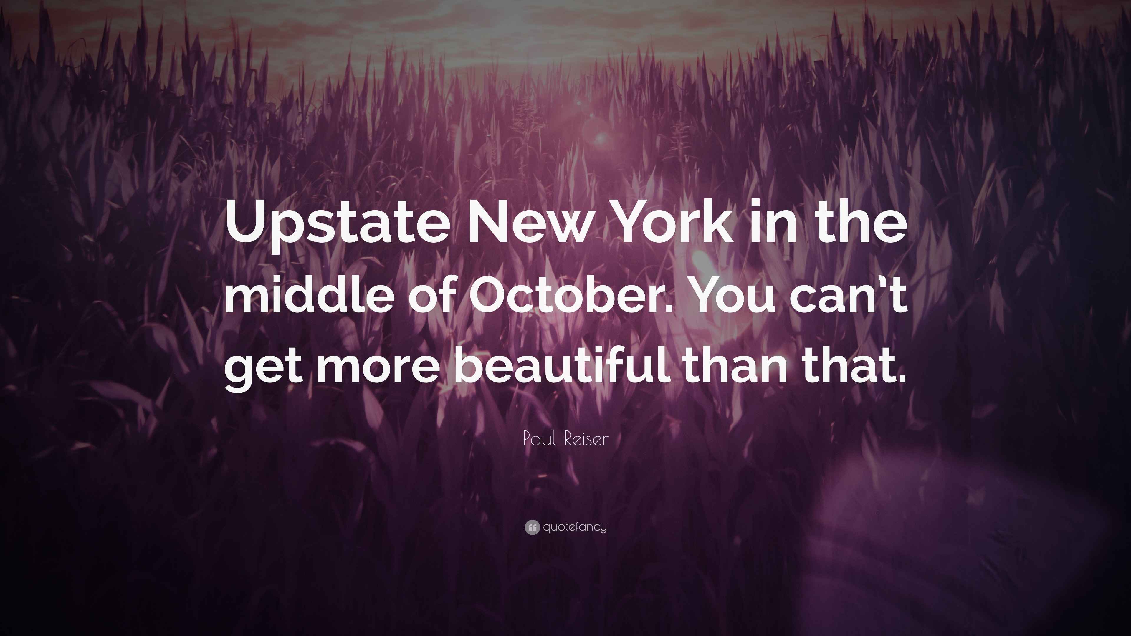 Paul Reiser Quote: “Upstate New York in the middle of October. You can ...