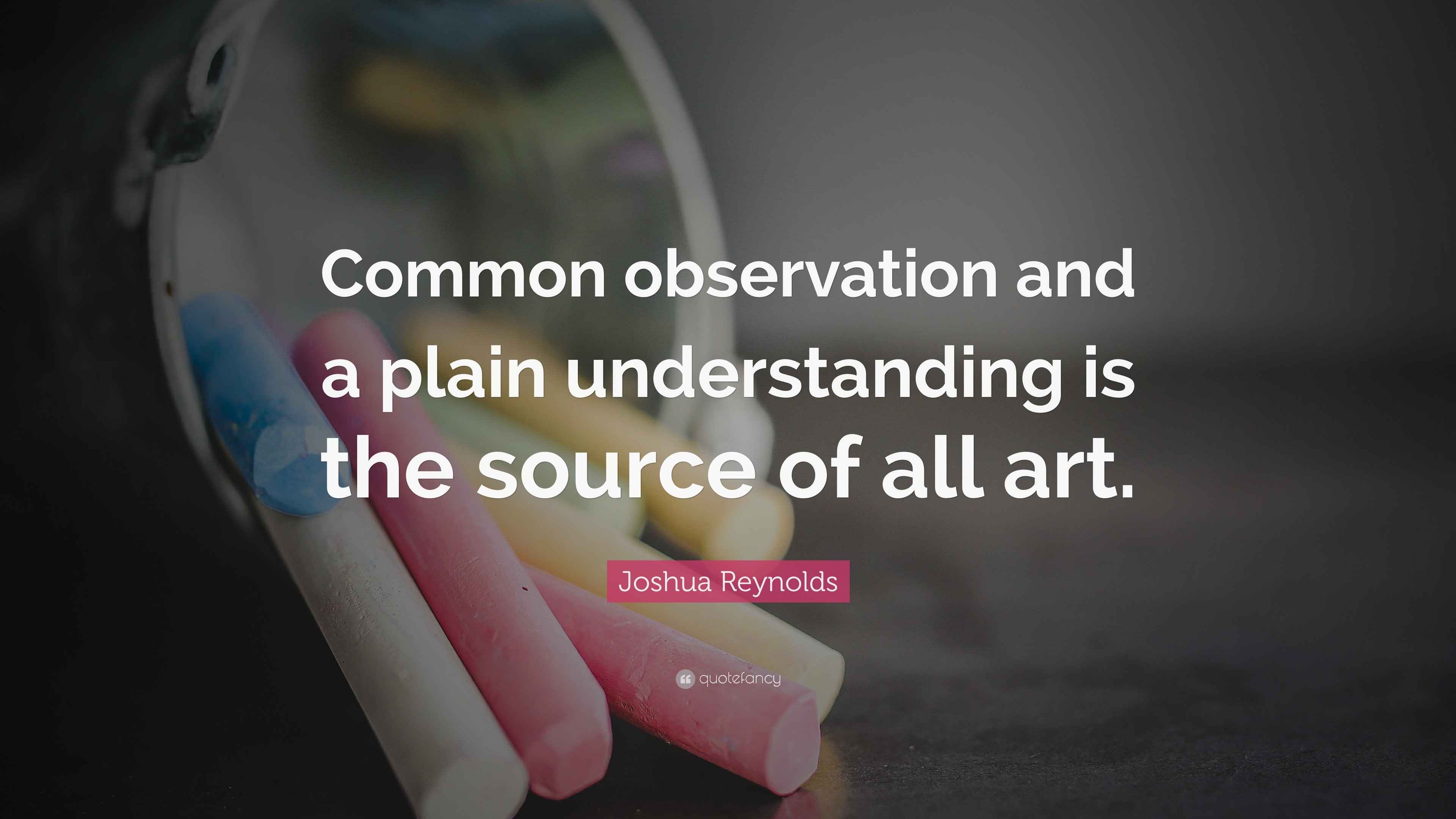 Joshua Reynolds Quote: “Common observation and a plain understanding is ...