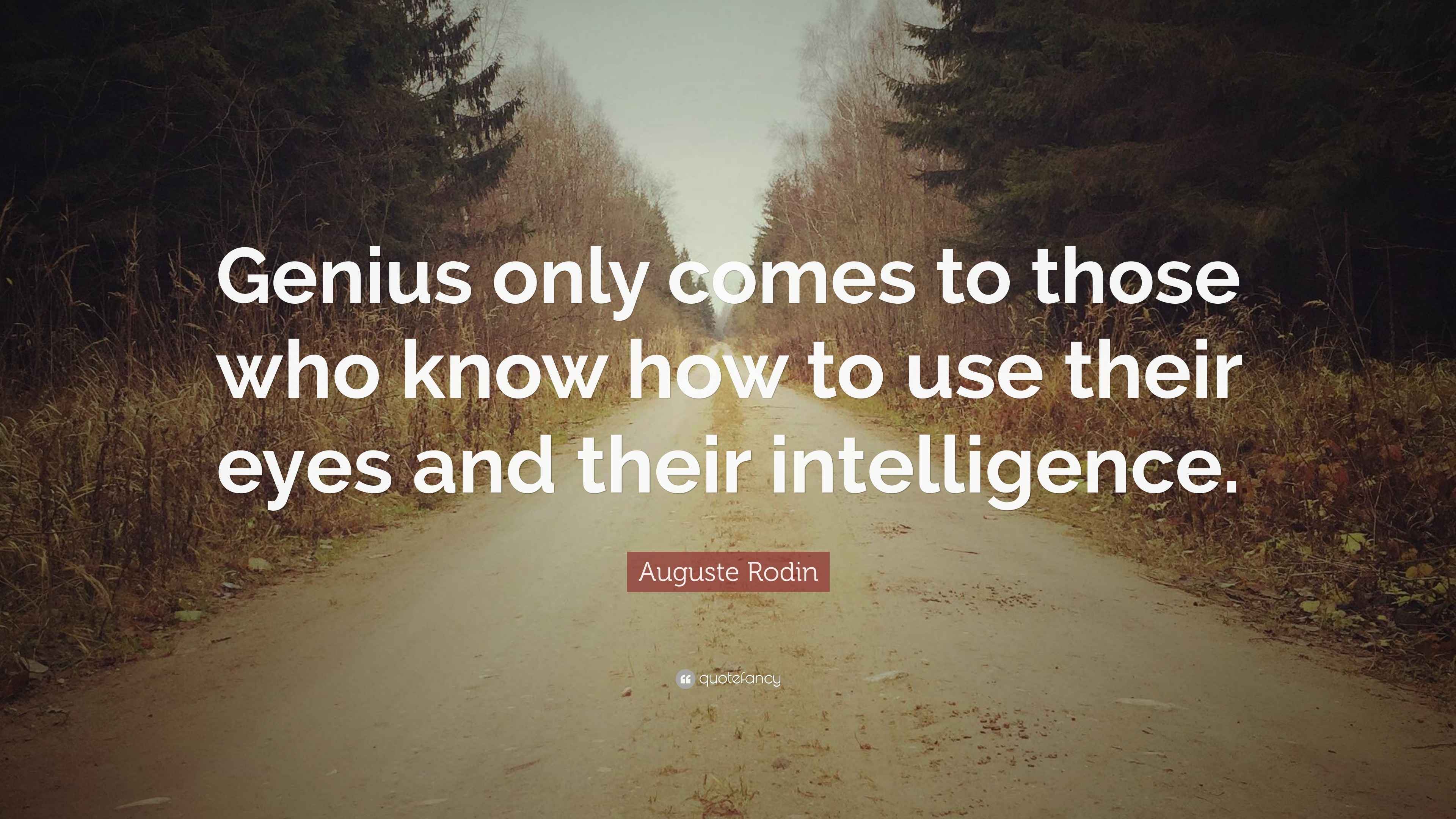 Auguste Rodin Quote: “Genius only comes to those who know how to use ...