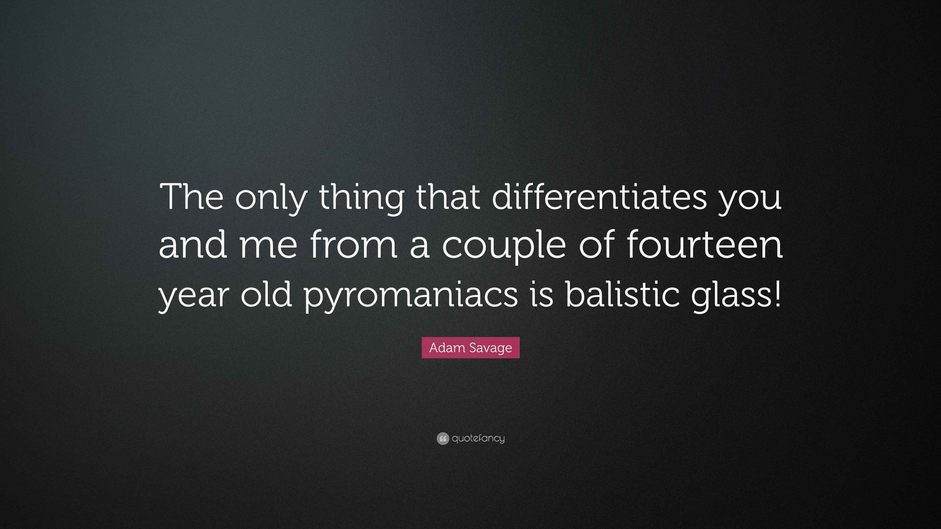 Adam Savage Quote: “The only thing that differentiates you and me from ...