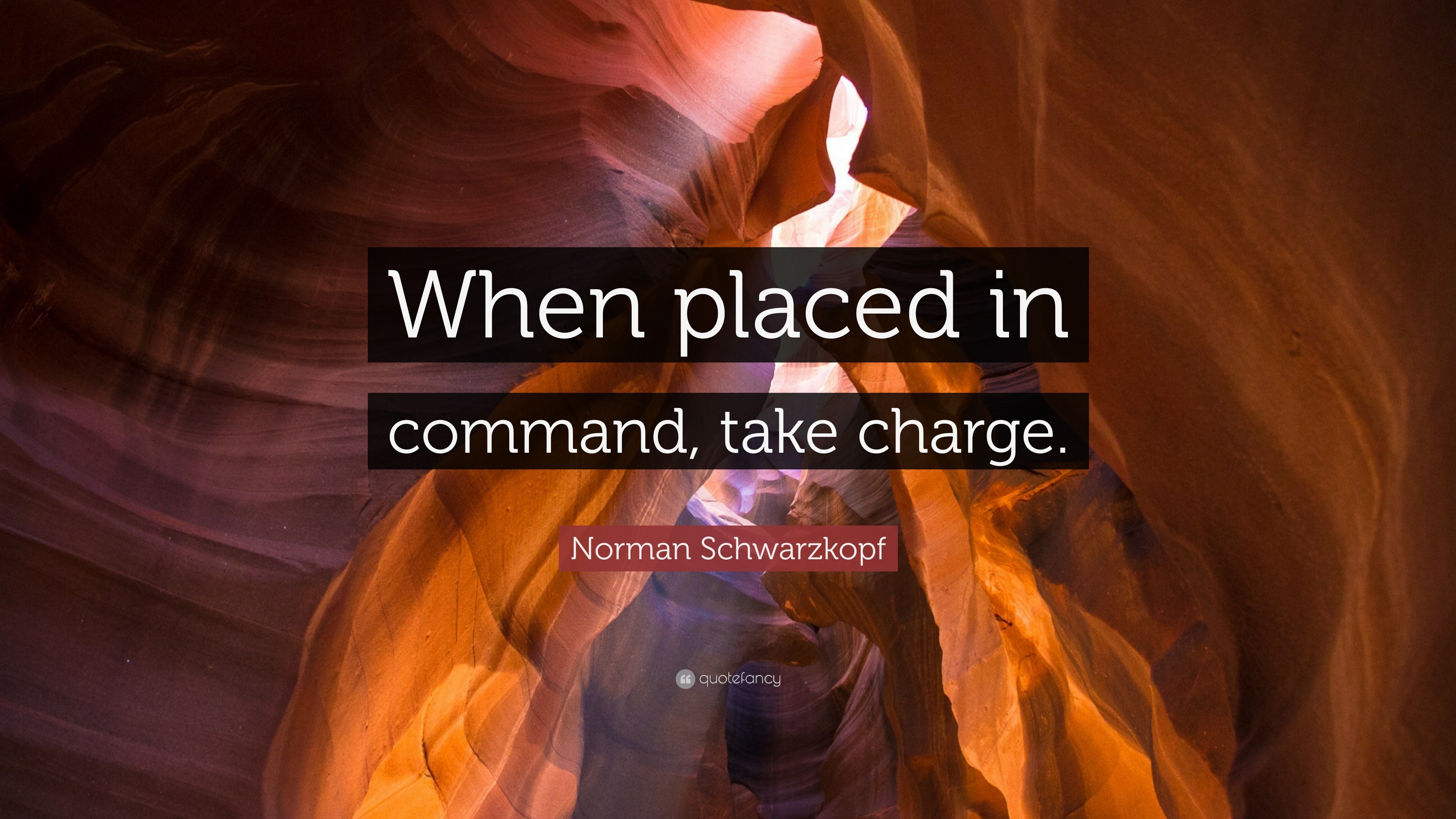 Norman Schwarzkopf Quote: “When placed in command, take charge.”