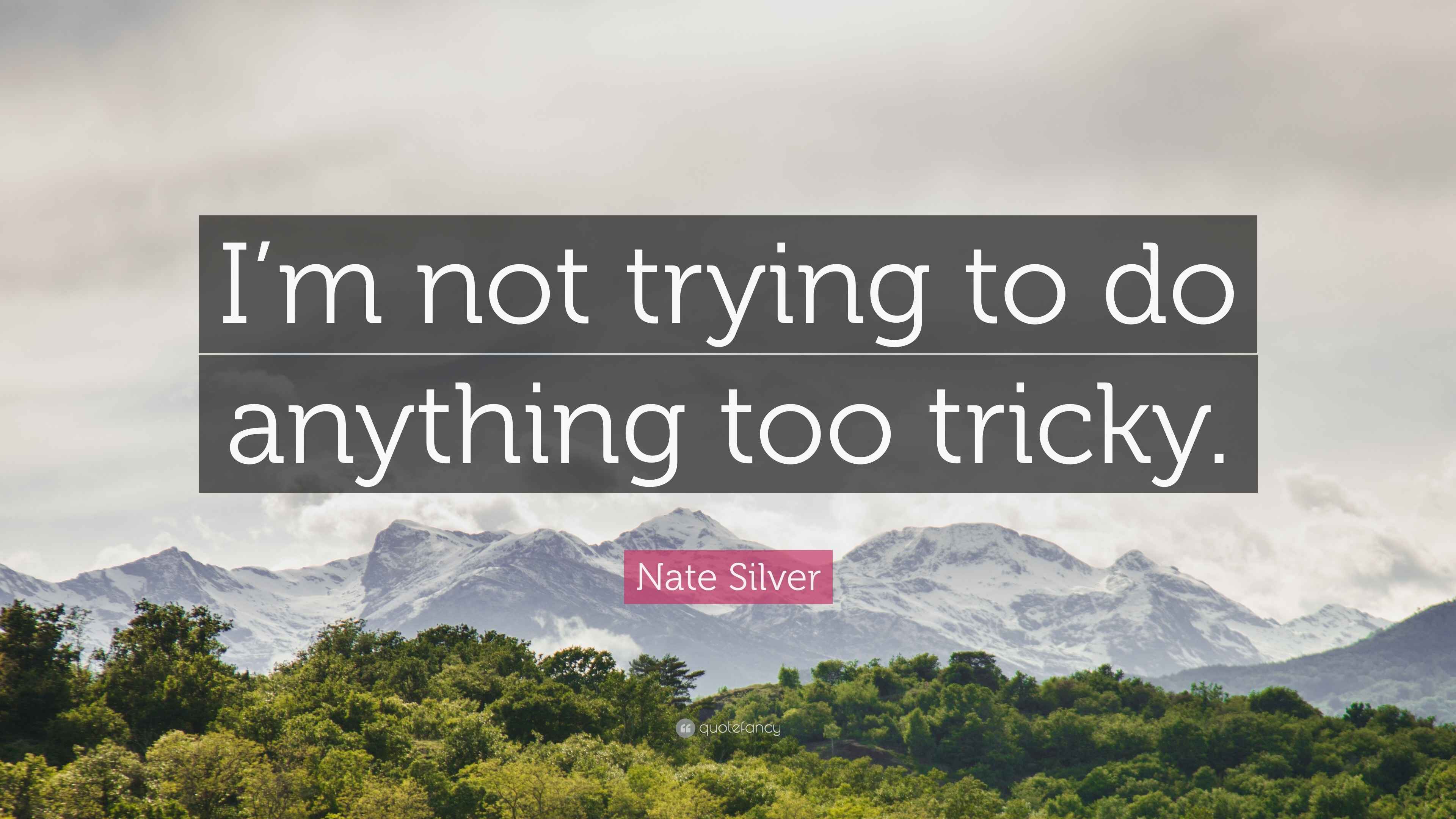 Nate Silver Quote: “I’m not trying to do anything too tricky.”