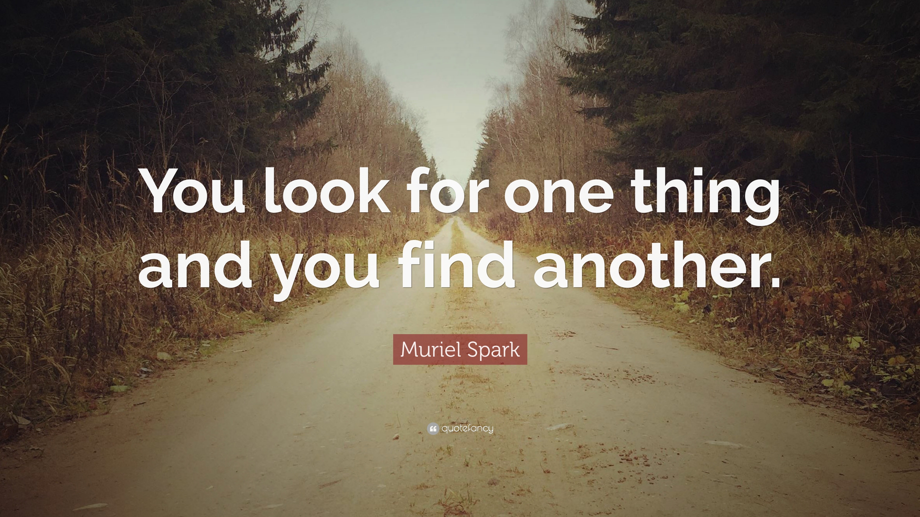 Muriel Spark Quote: “You look for one thing and you find another.”