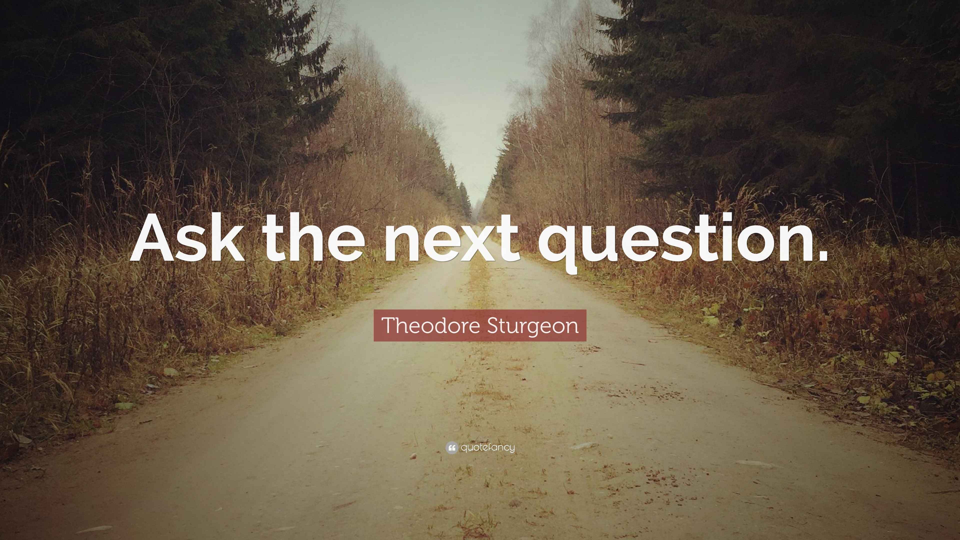 Theodore Sturgeon Quote: “Ask the next question.”