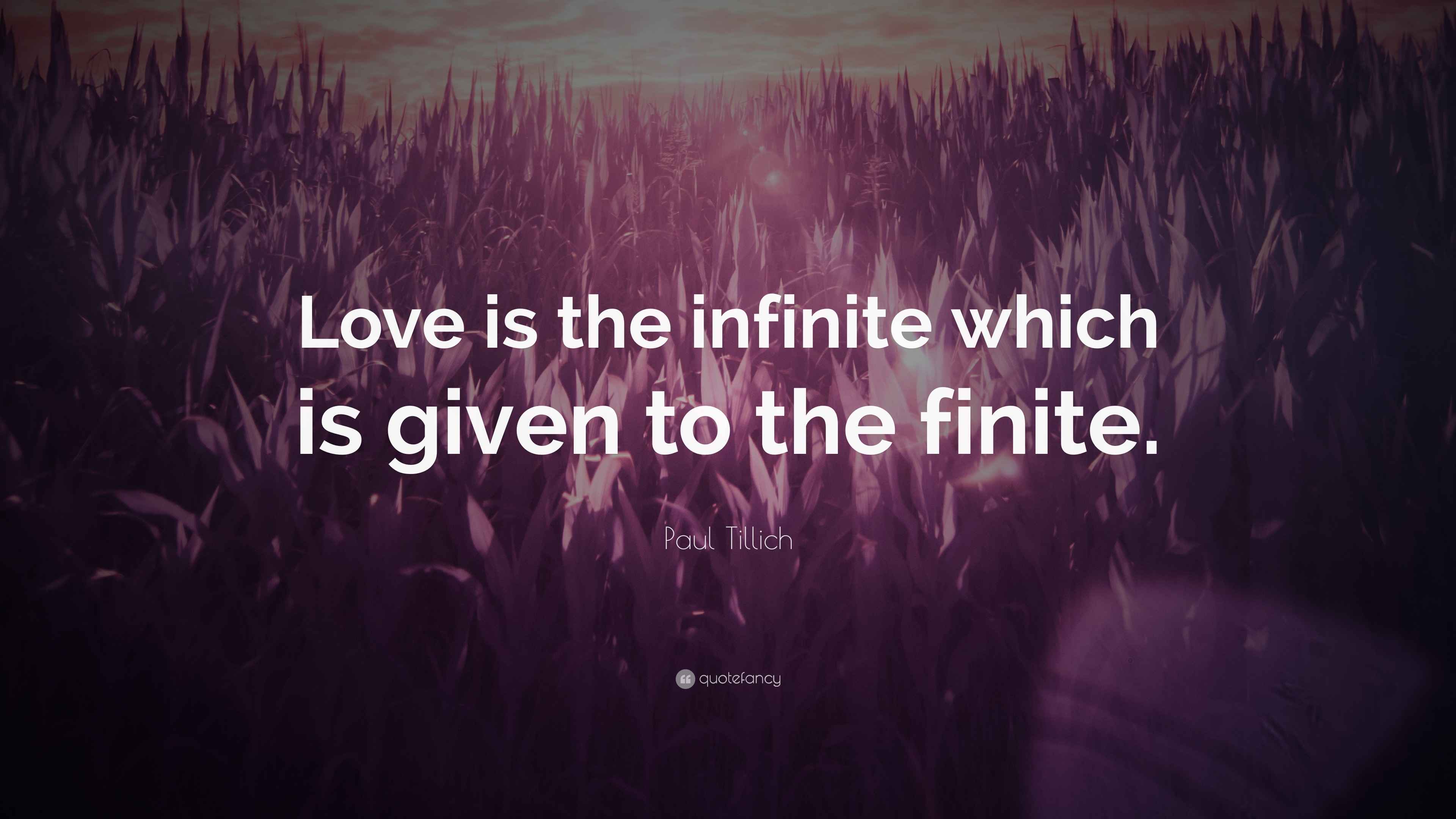Paul Tillich Quote: “Love is the infinite which is given to the finite.”