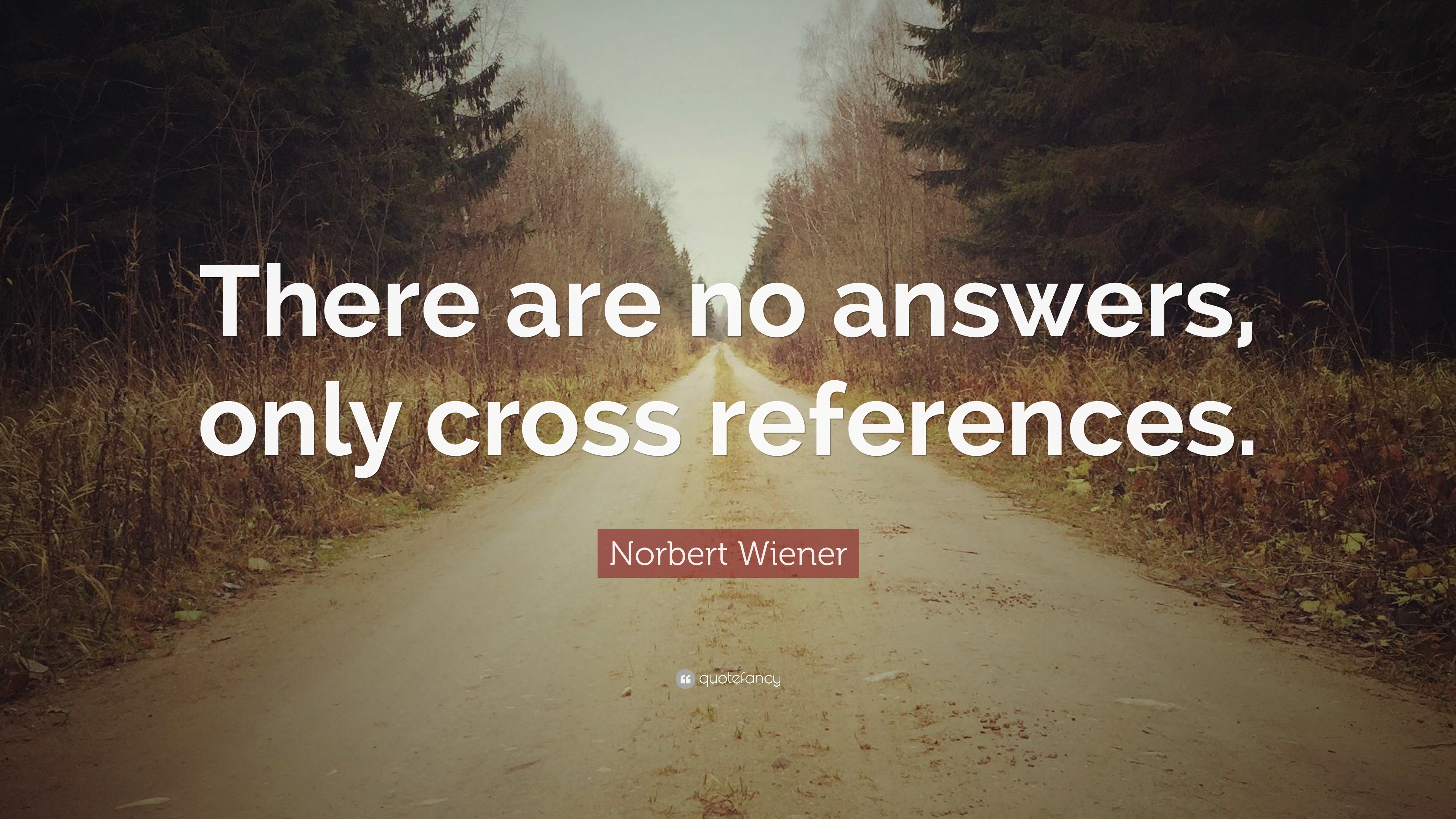 Norbert Wiener Quote: “There are no answers, only cross references.”