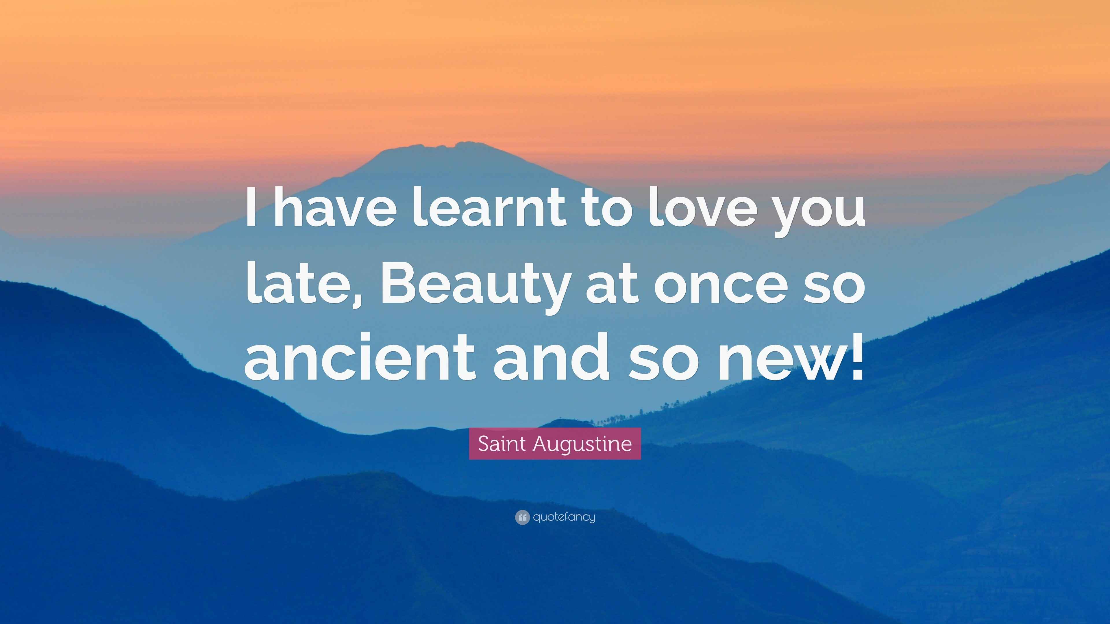 Saint Augustine Quote: “I have learnt to love you late, Beauty at once ...