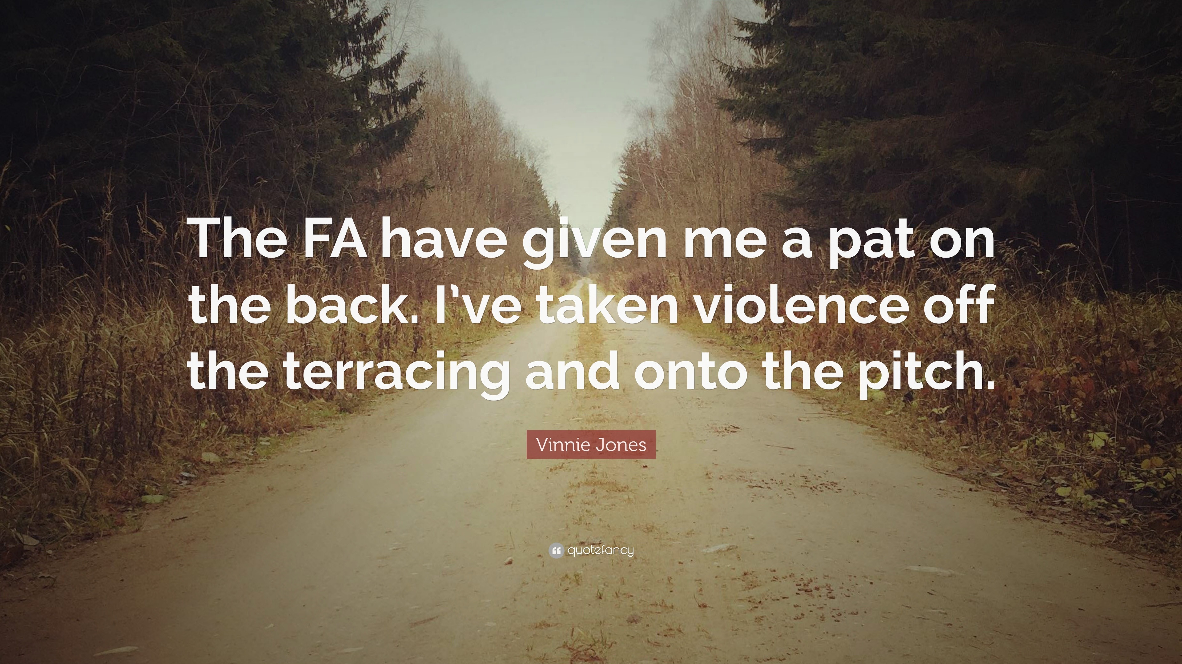 Vinnie Jones Quote: “The FA have given me a pat on the back. I’ve taken ...