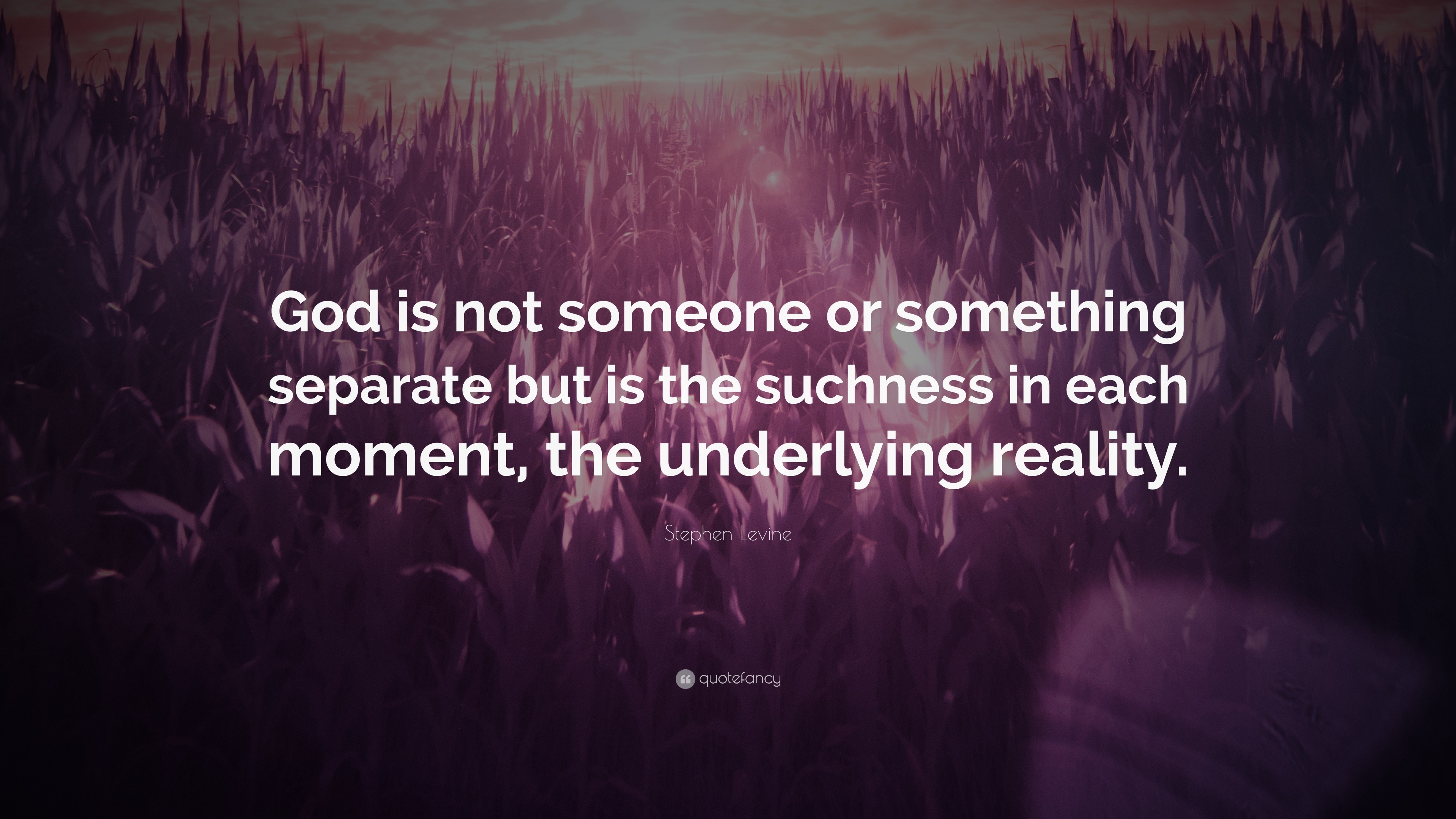Stephen Levine Quote: “God is not someone or something separate but is ...