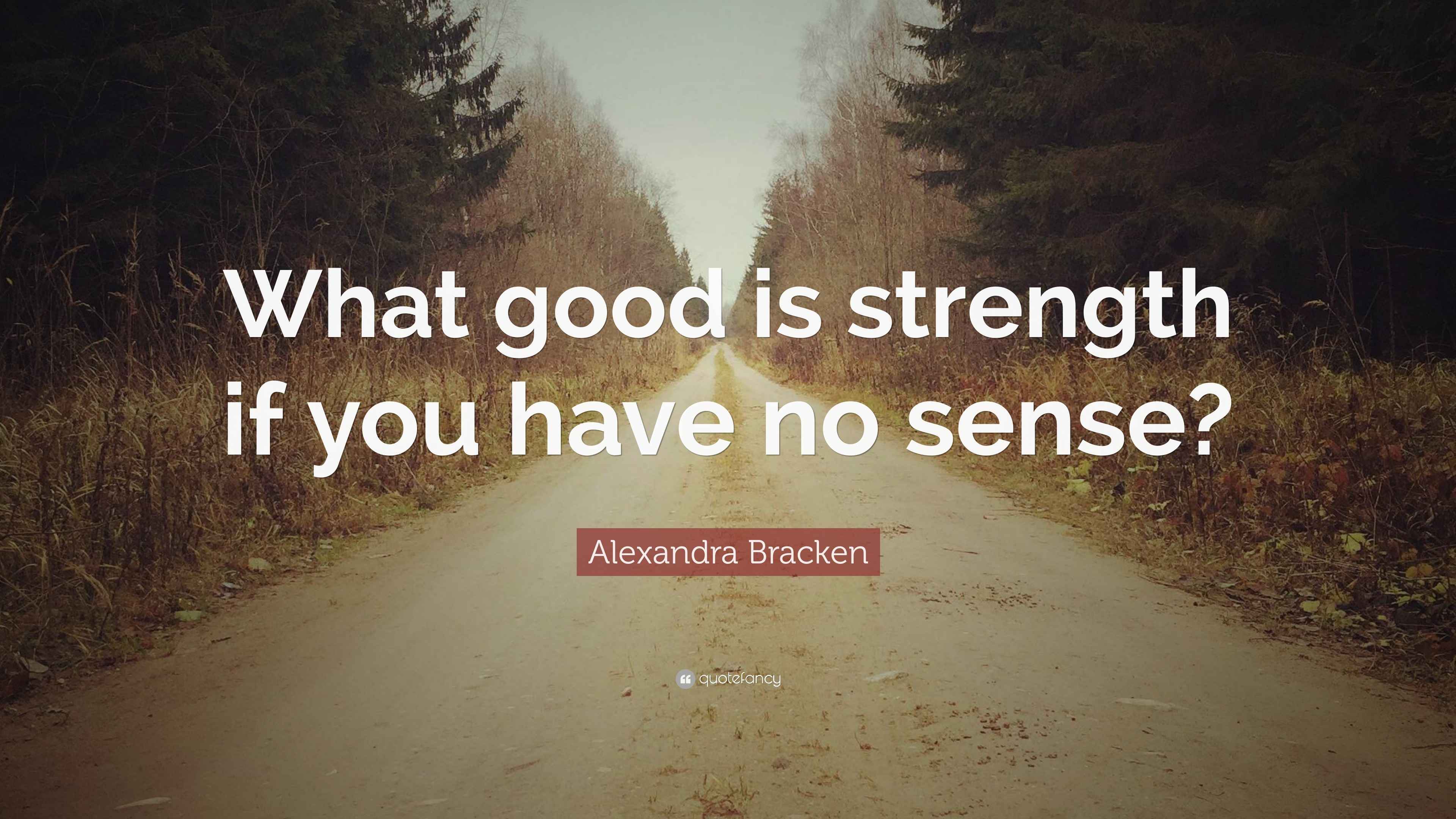 Alexandra Bracken Quote: “What good is strength if you have no sense?”