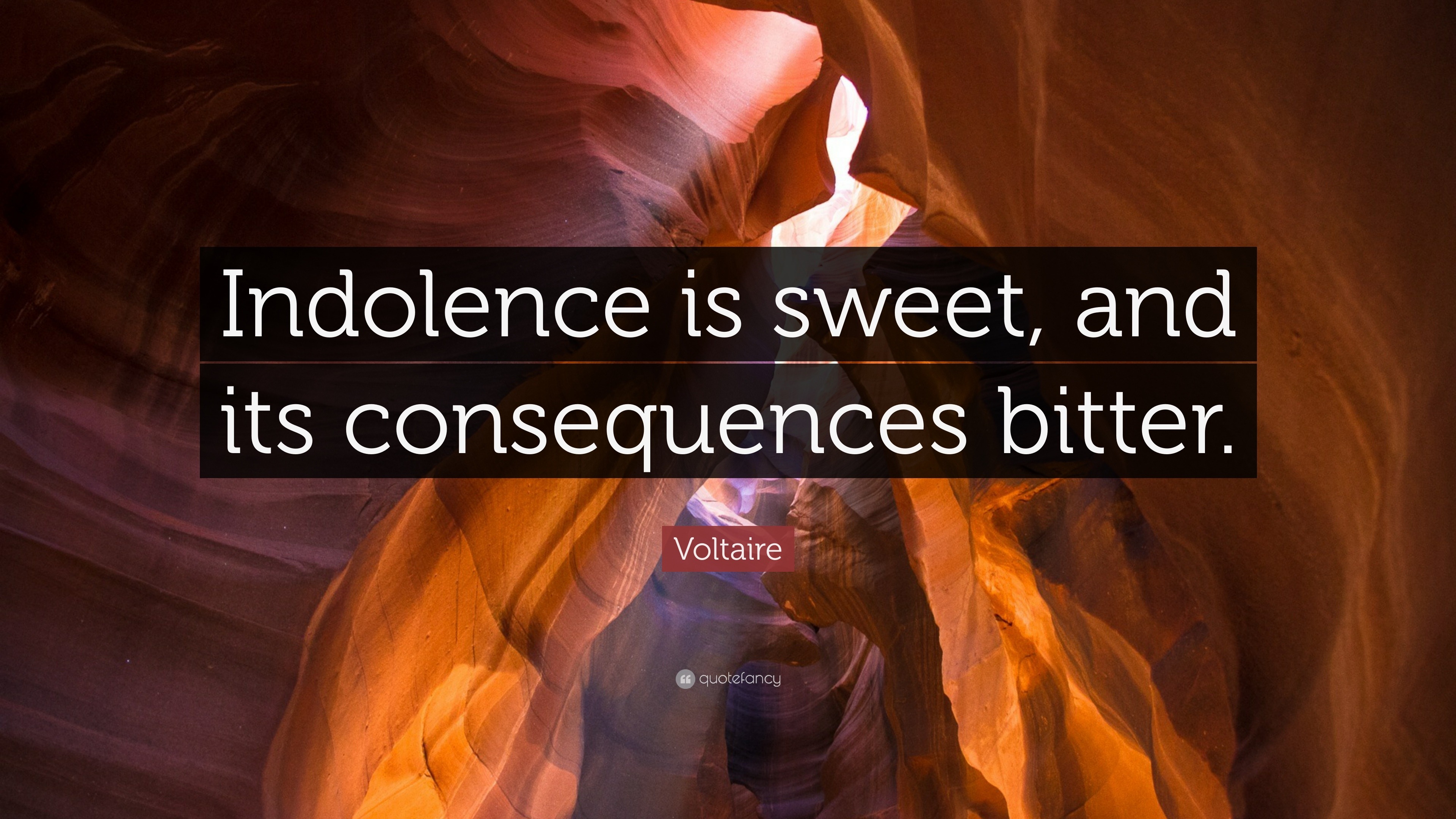 Voltaire Quote: “Indolence is sweet, and its consequences bitter.”