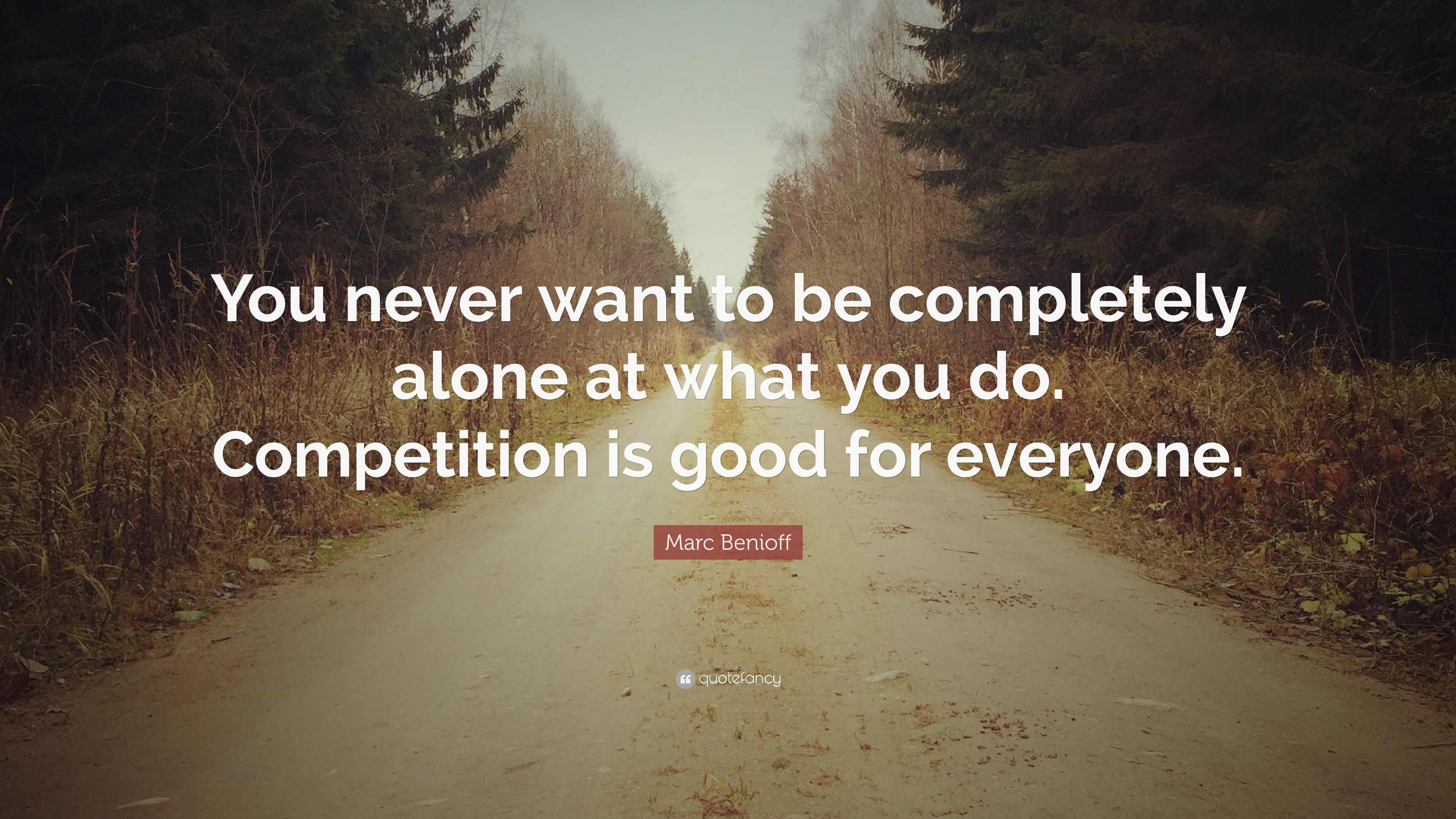 Marc Benioff Quote: “You never want to be completely alone at what you ...