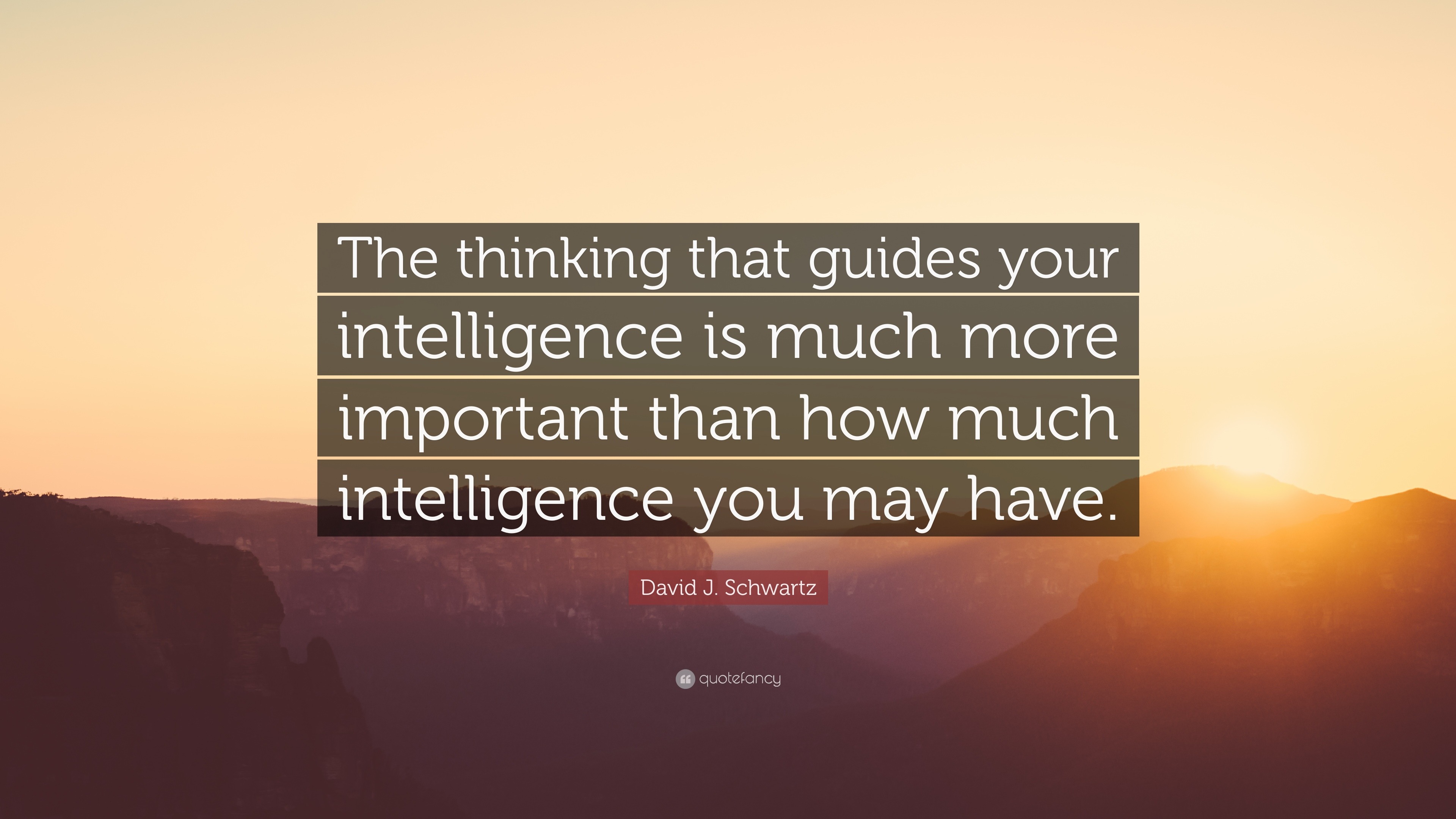 David J. Schwartz Quote: “The thinking that guides your intelligence is ...