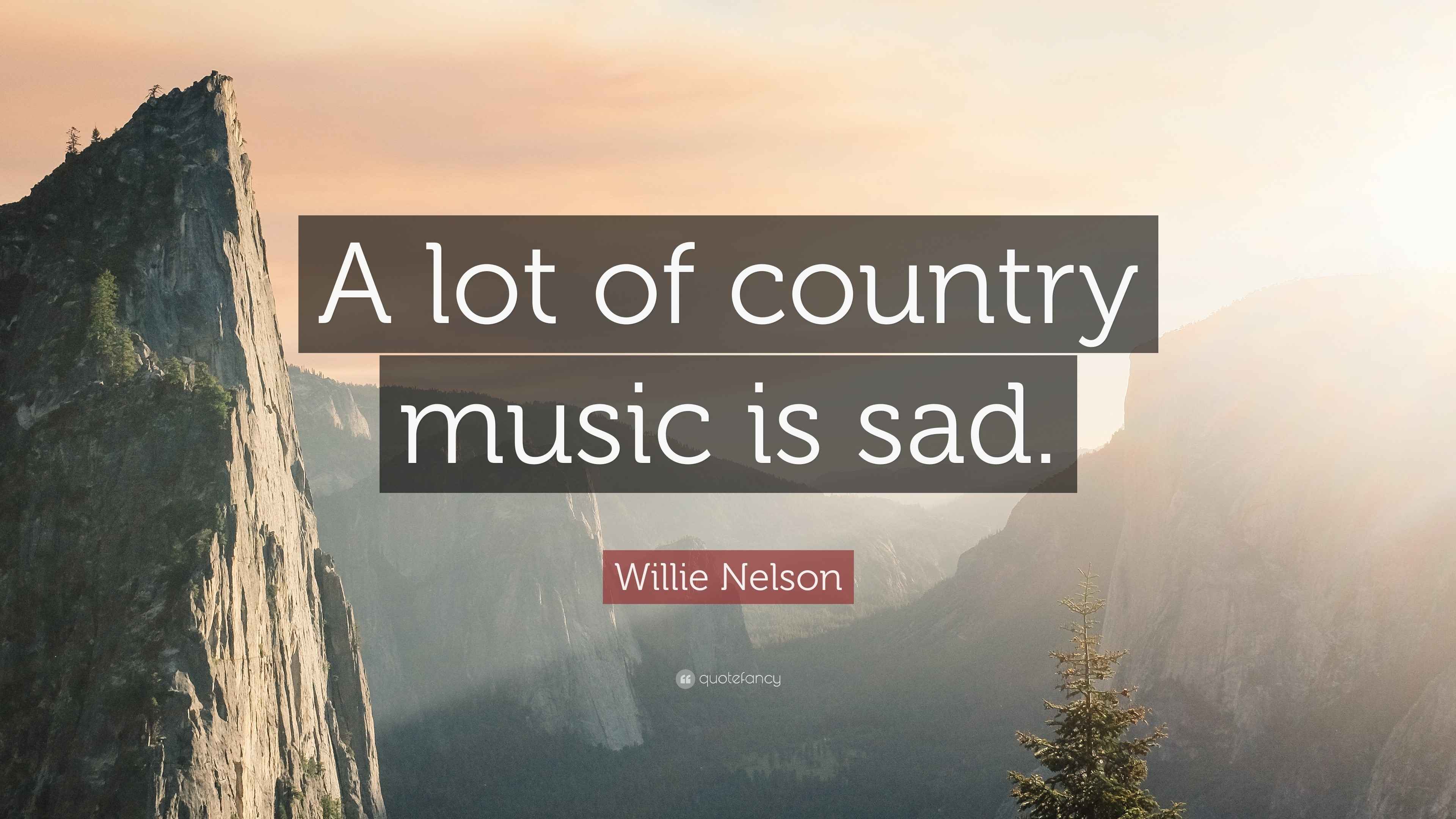 Willie Nelson Quote: “A lot of country music is sad.”