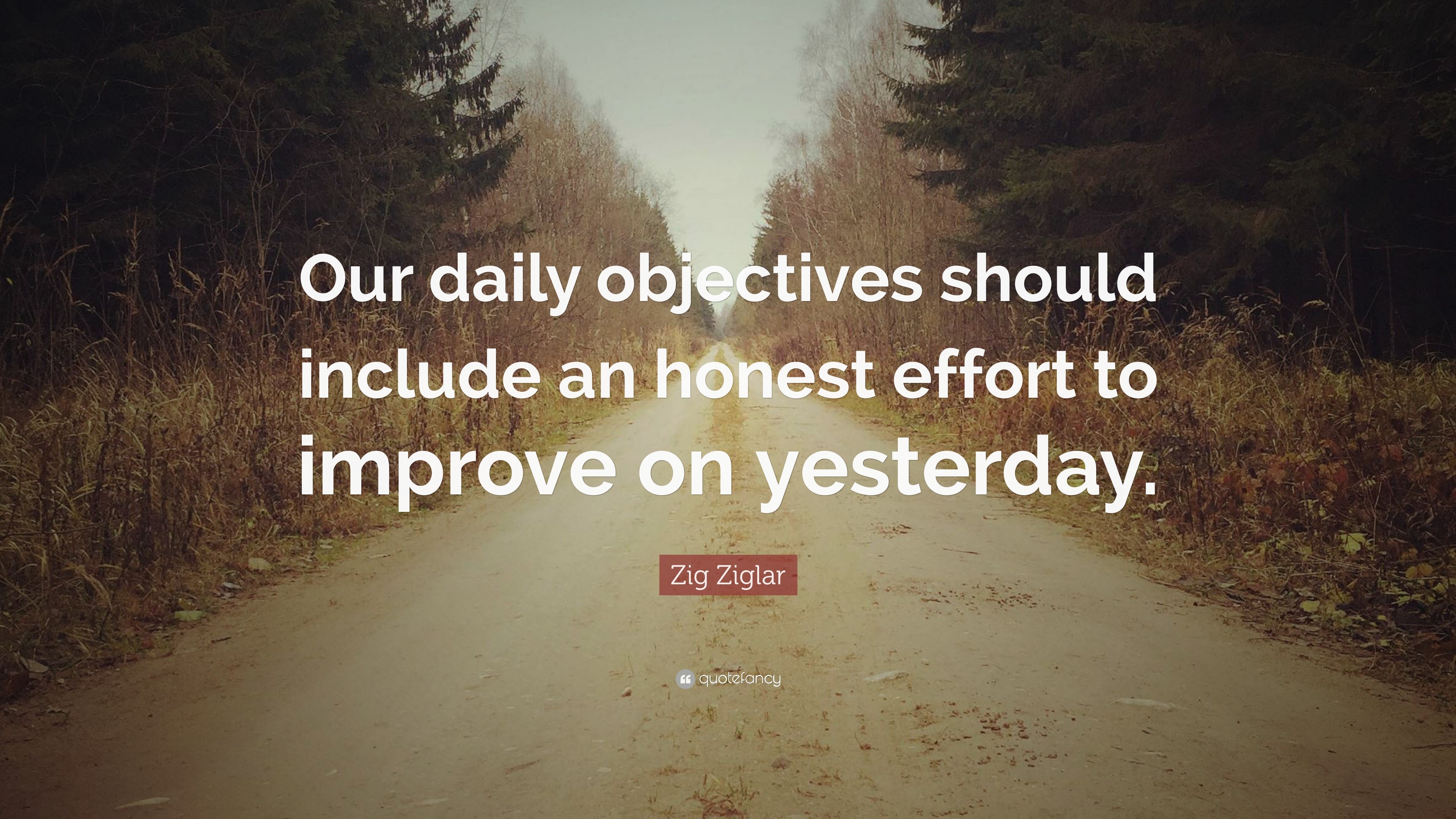 Zig Ziglar Quote: “Our daily objectives should include an honest effort ...