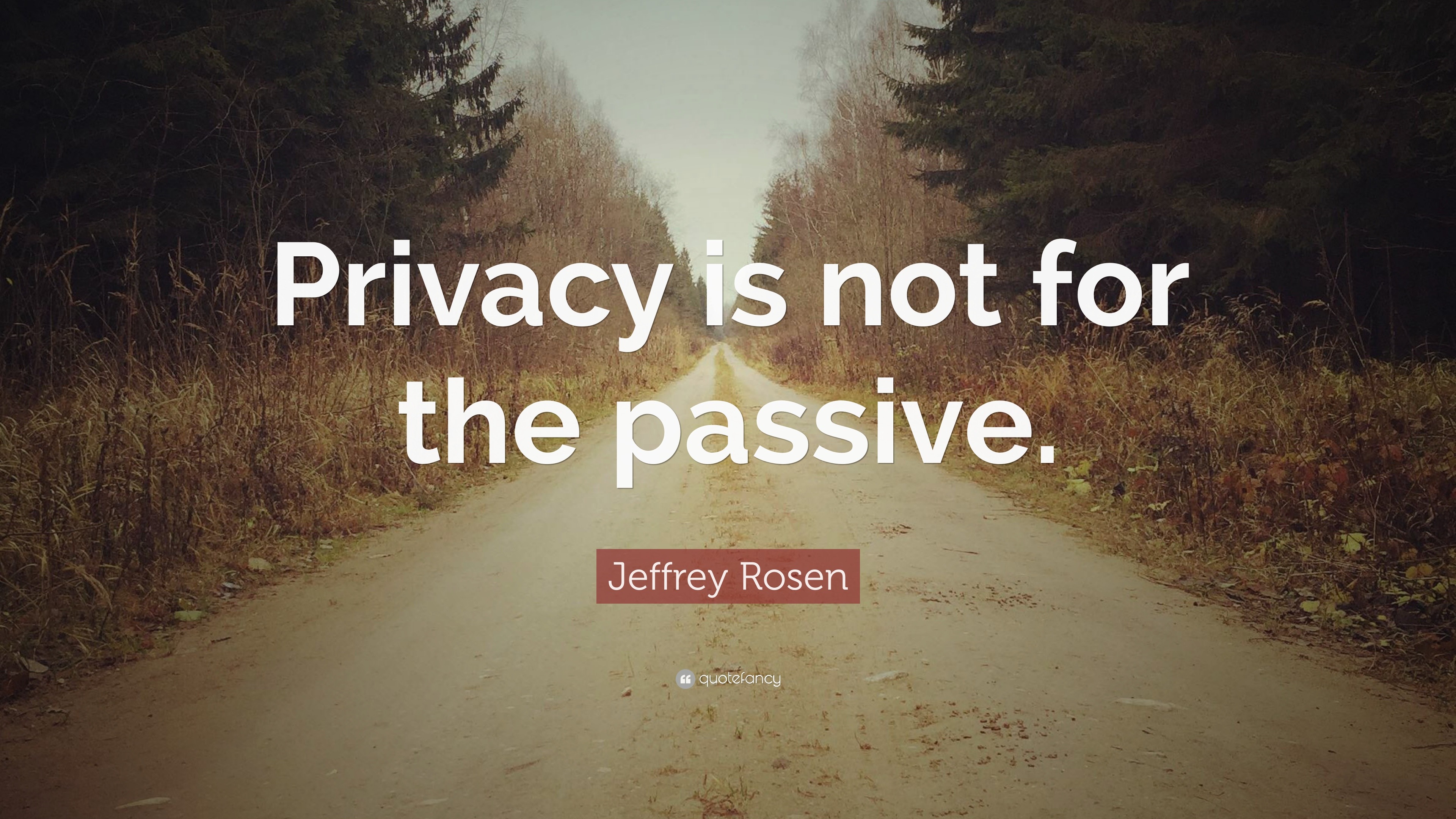 Jeffrey Rosen Quote: “Privacy is not for the passive.”
