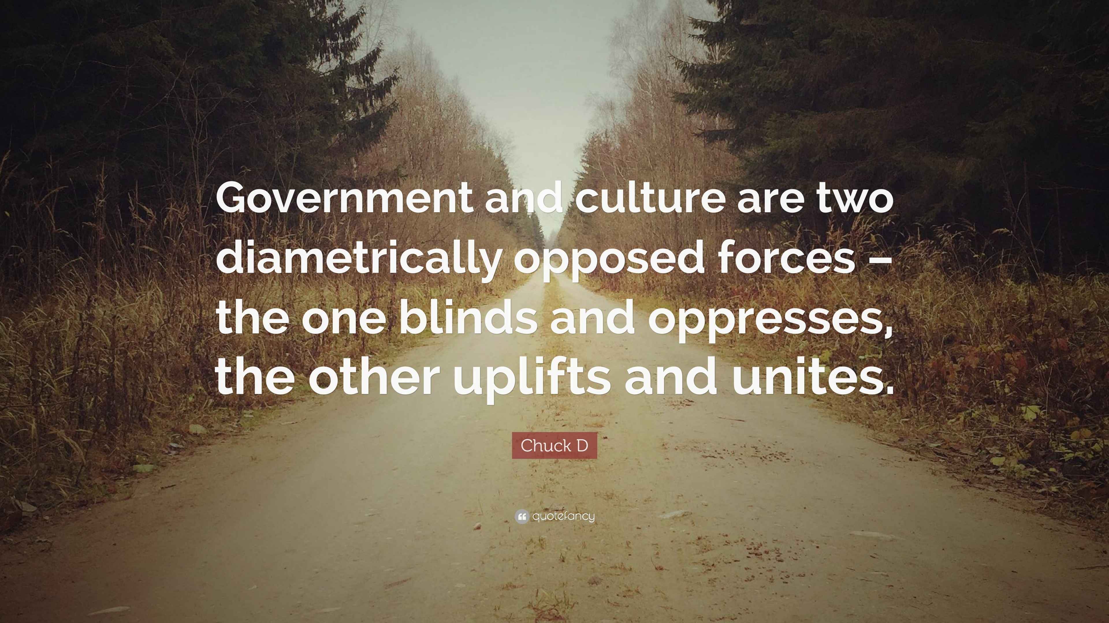 Chuck D Quote: “Government and culture are two diametrically opposed ...