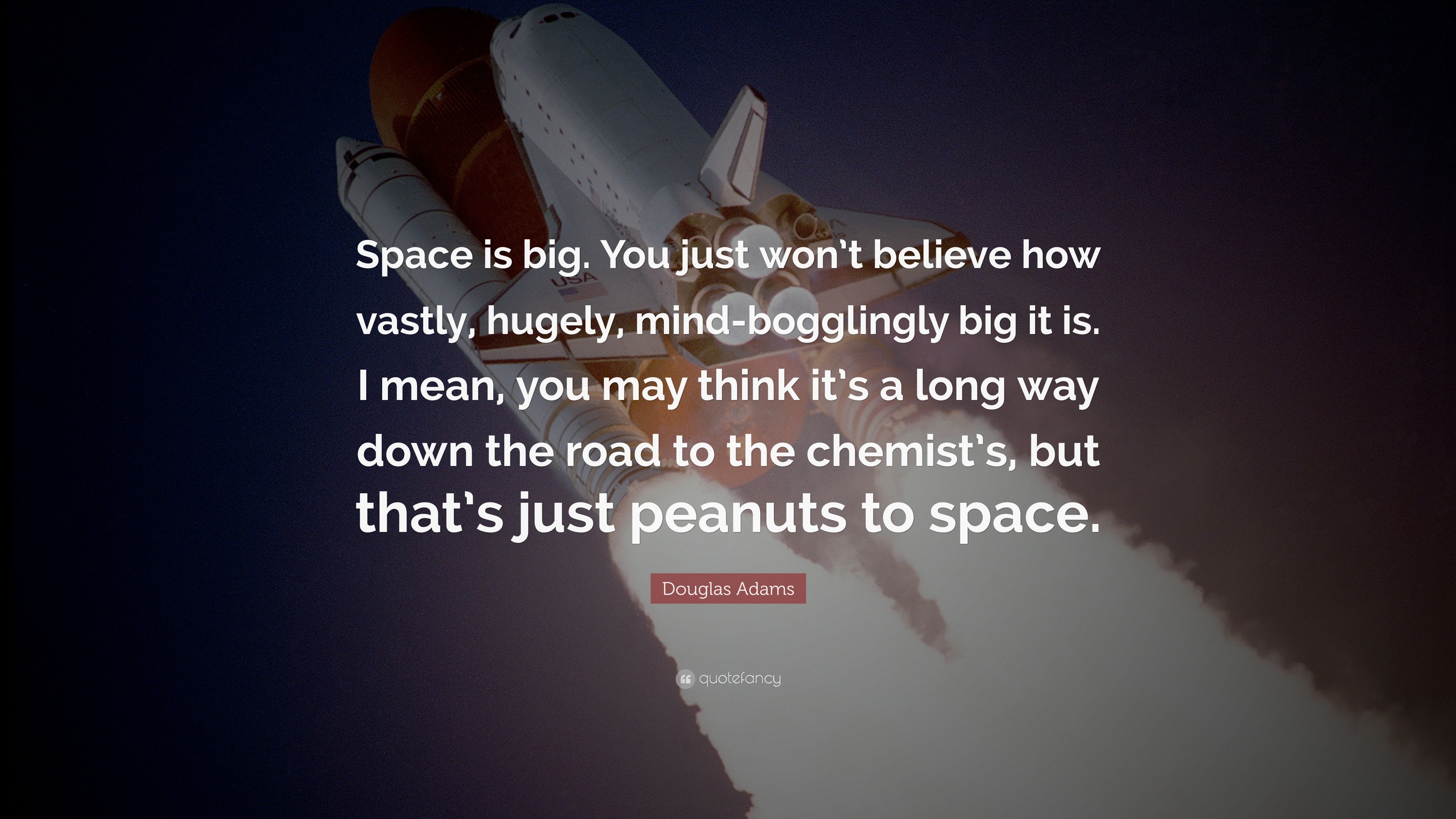 Douglas Adams Quote: “Space is big. You just won’t believe how vastly ...