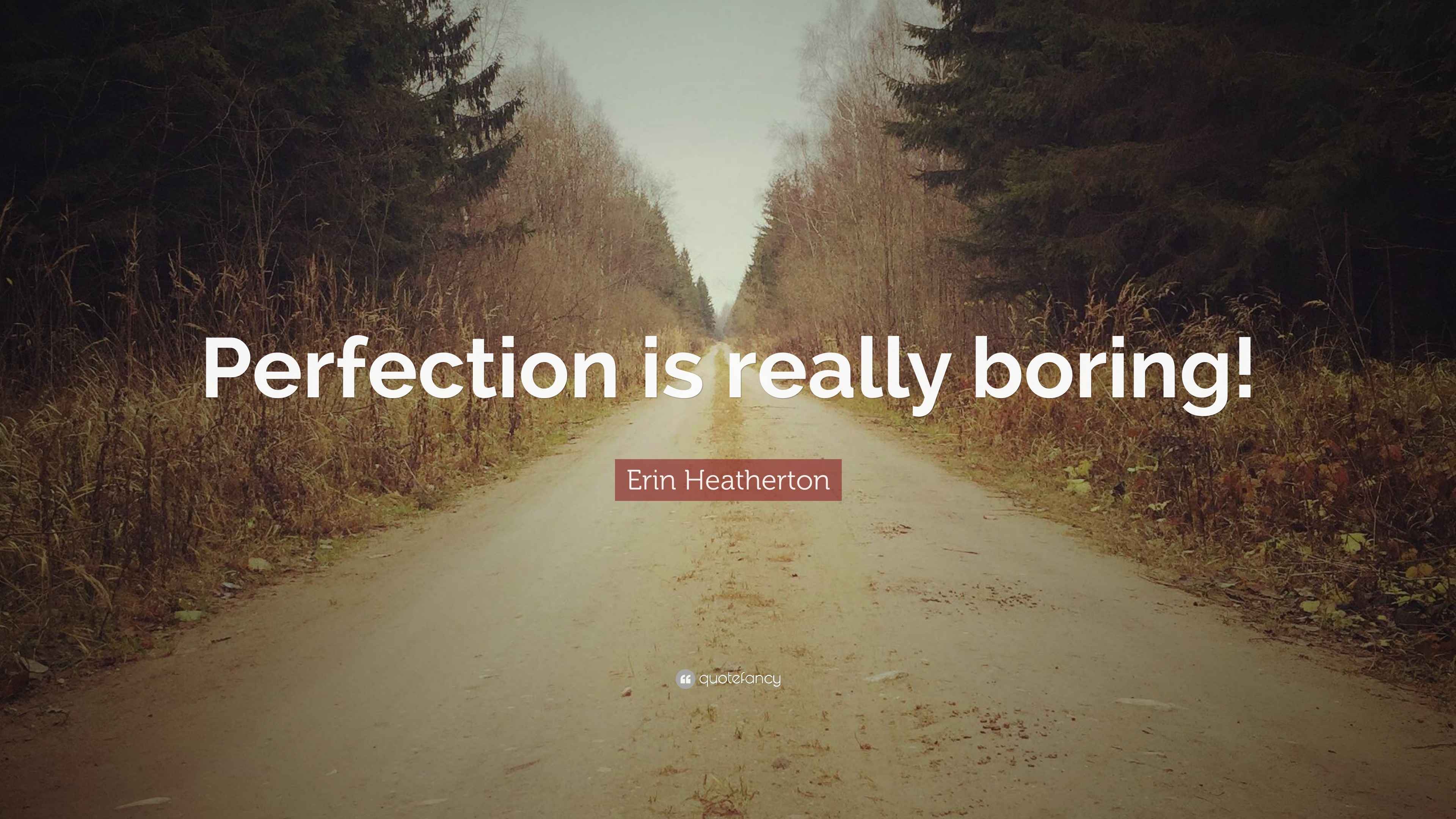 Erin Heatherton Quote: “Perfection is really boring!”
