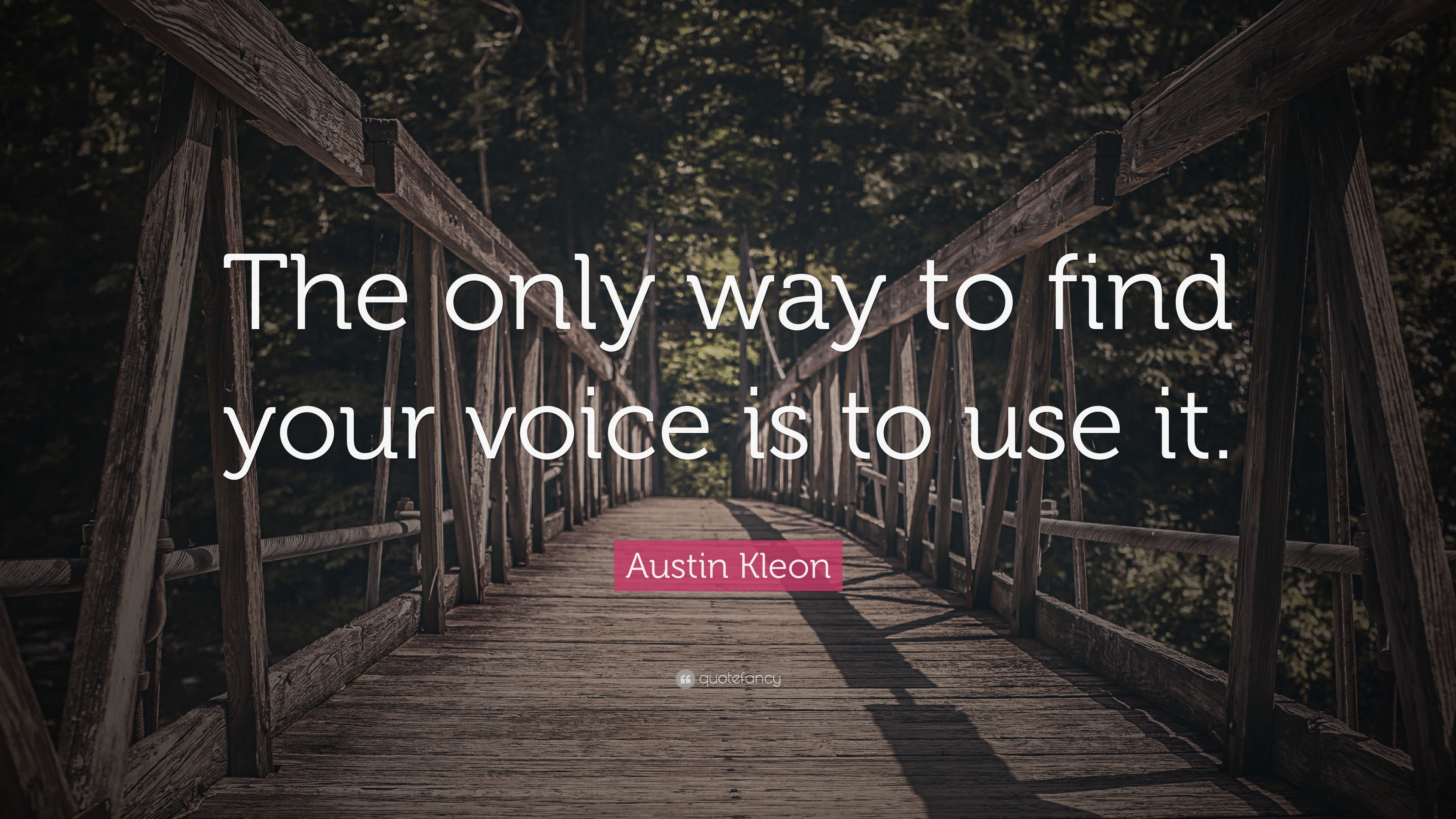 Austin Kleon Quote: “The only way to find your voice is to use it.”