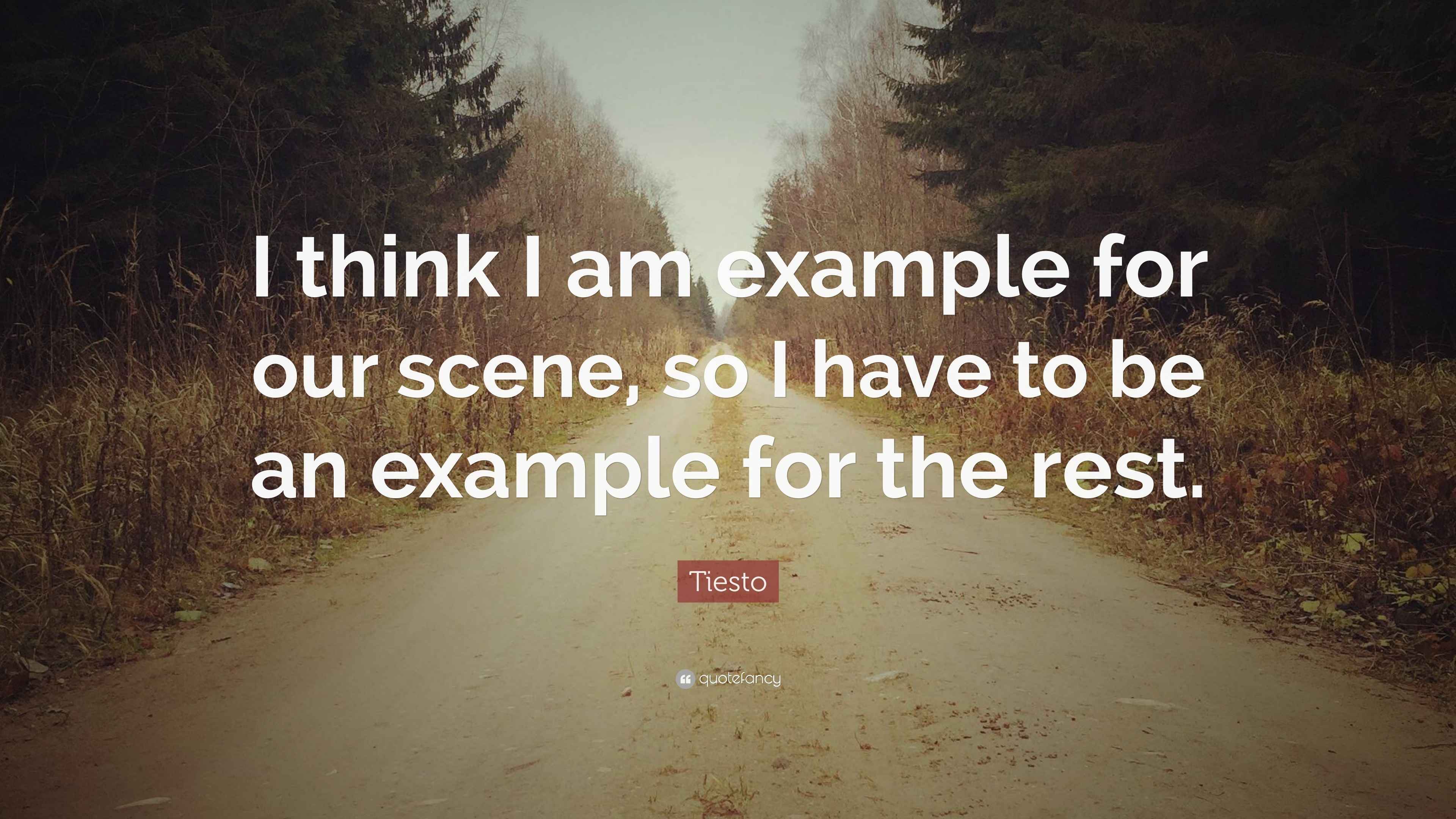 Tiesto Quote: “I think I am example for our scene, so I have to be an ...