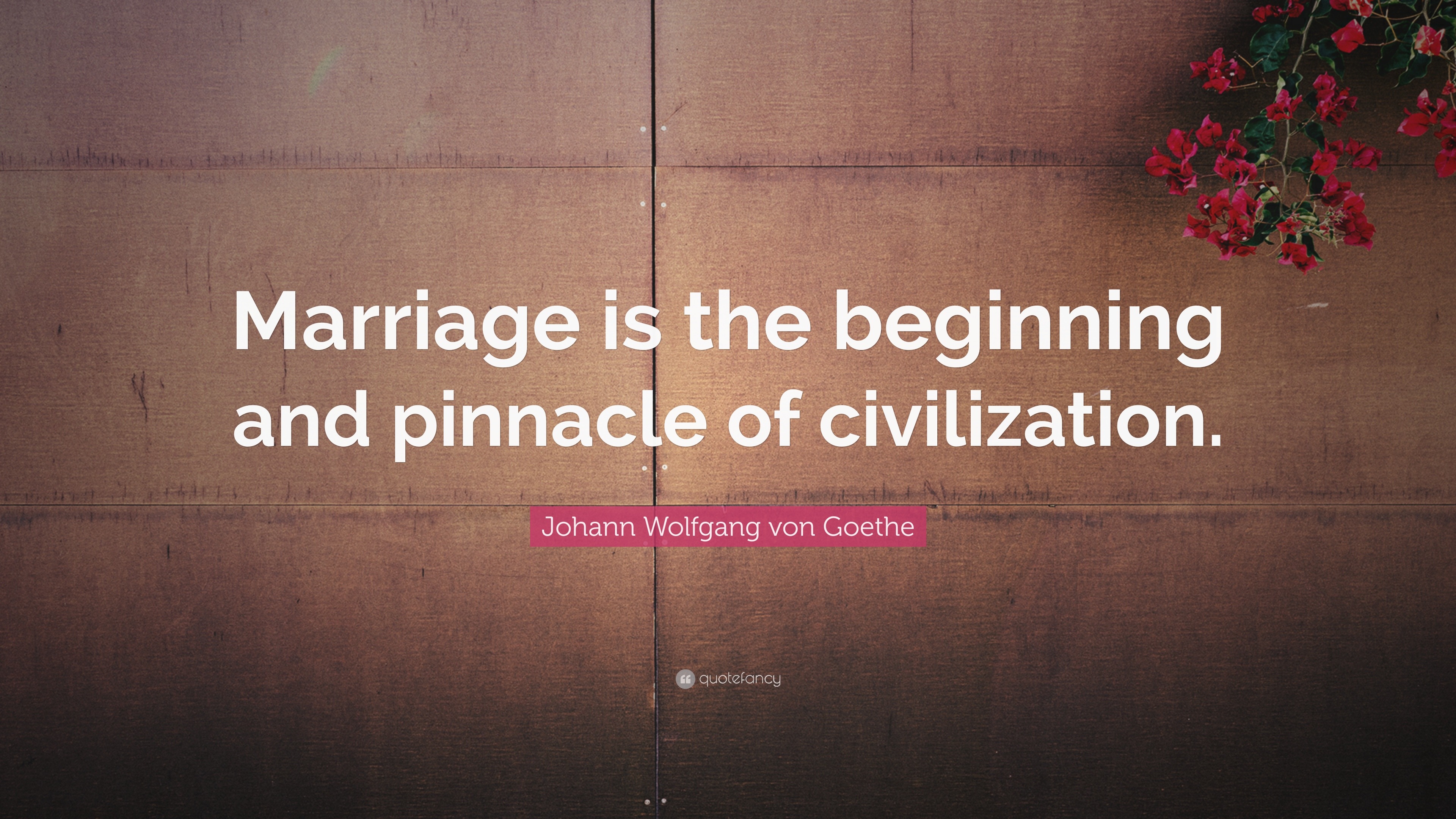 Johann Wolfgang von Goethe Quote: “Marriage is the beginning and ...