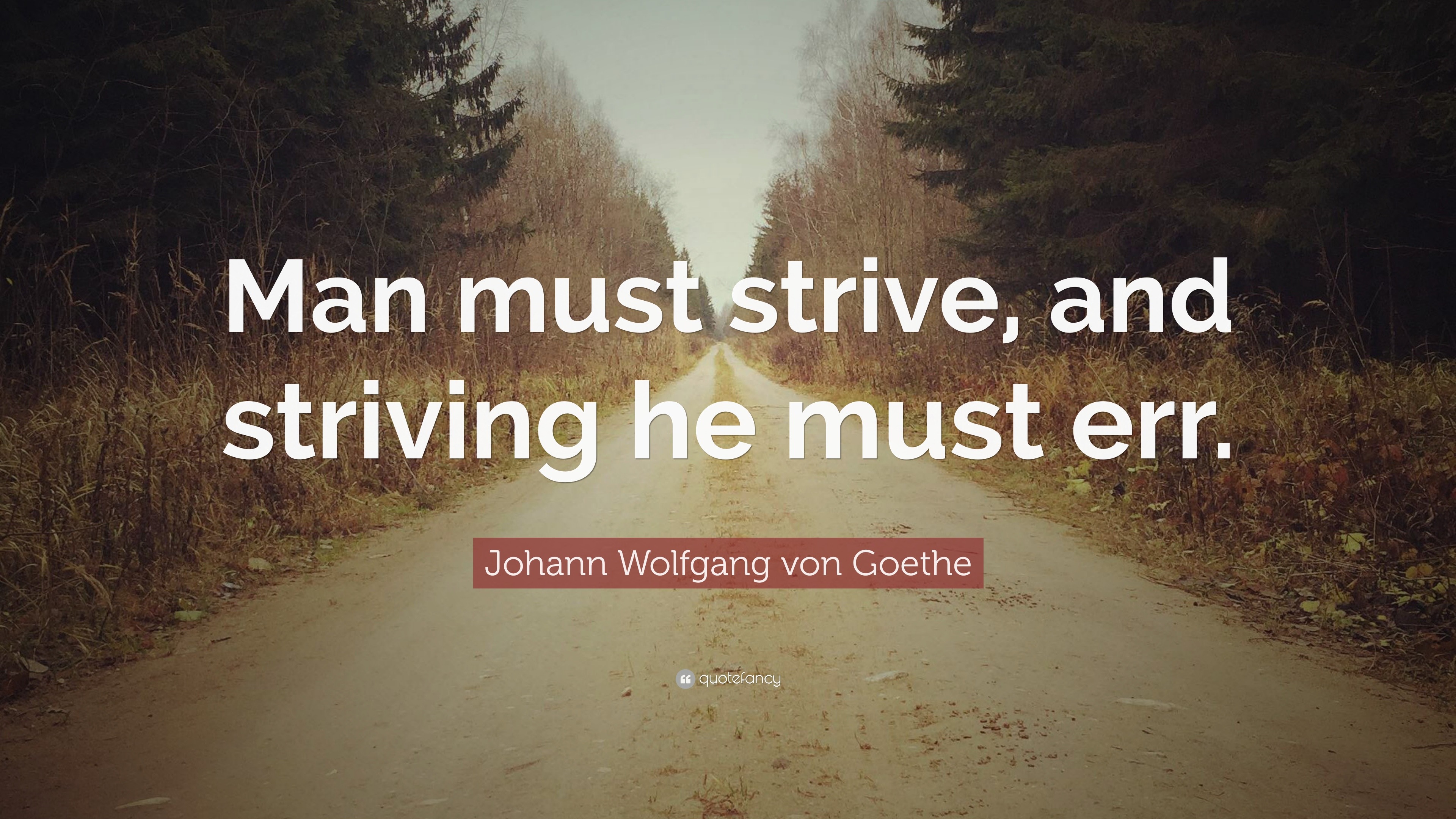 Johann Wolfgang von Goethe Quote: “Man must strive, and striving he ...