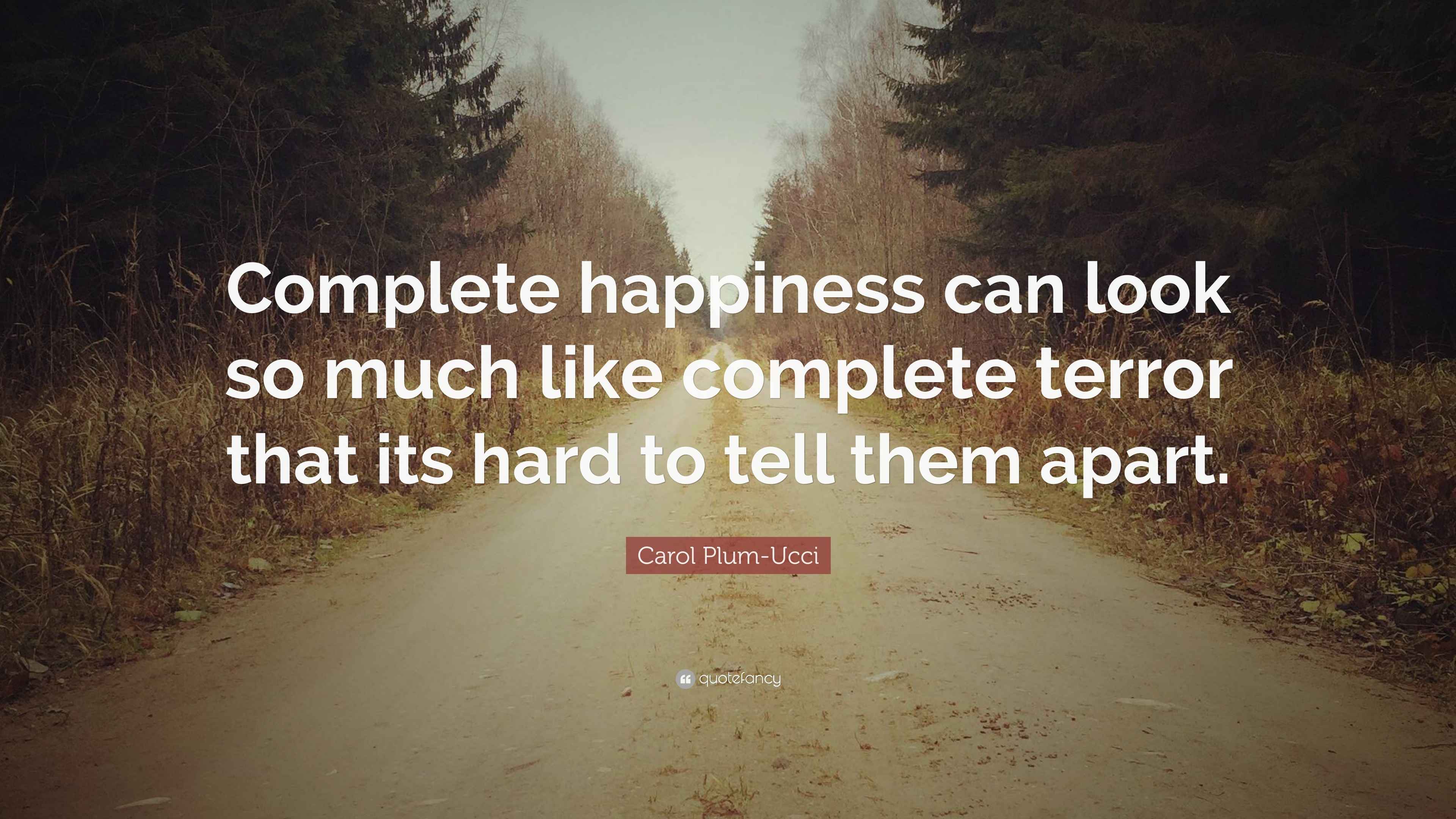Carol Plum-Ucci Quote: “Complete happiness can look so much like ...