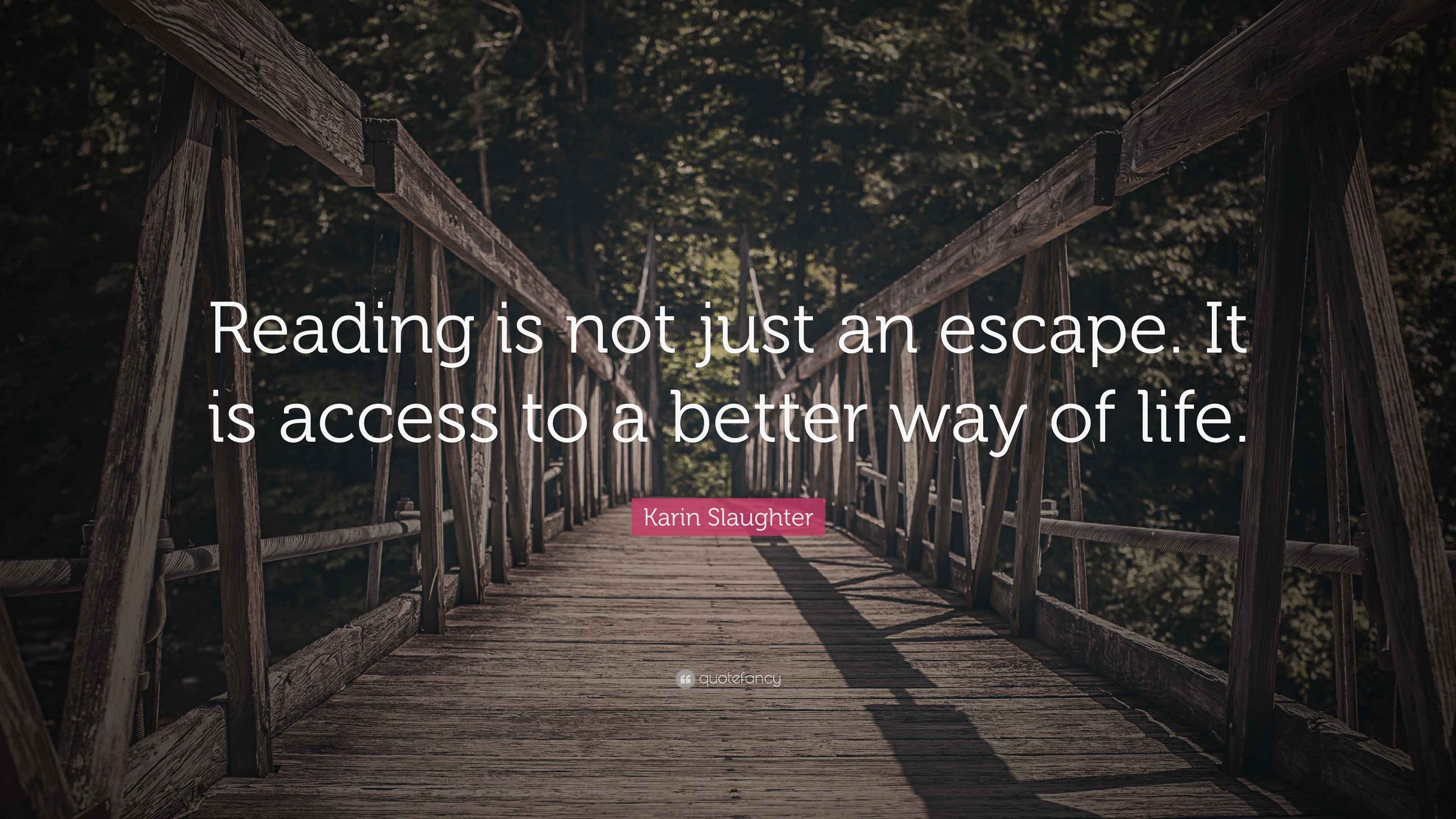 Karin Slaughter Quote: “Reading is not just an escape. It is access to ...
