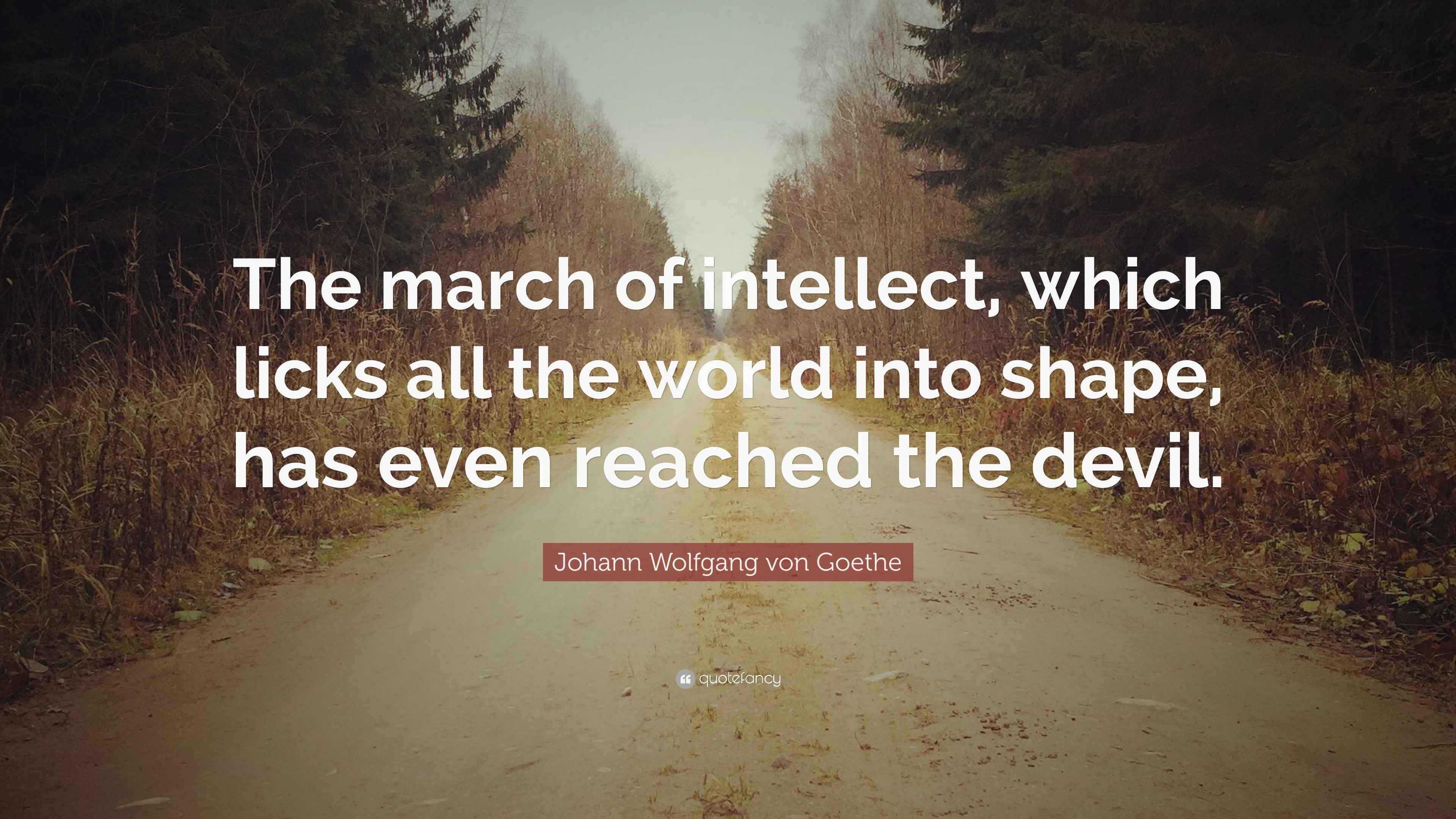 Johann Wolfgang von Goethe Quote: “The march of intellect, which licks ...