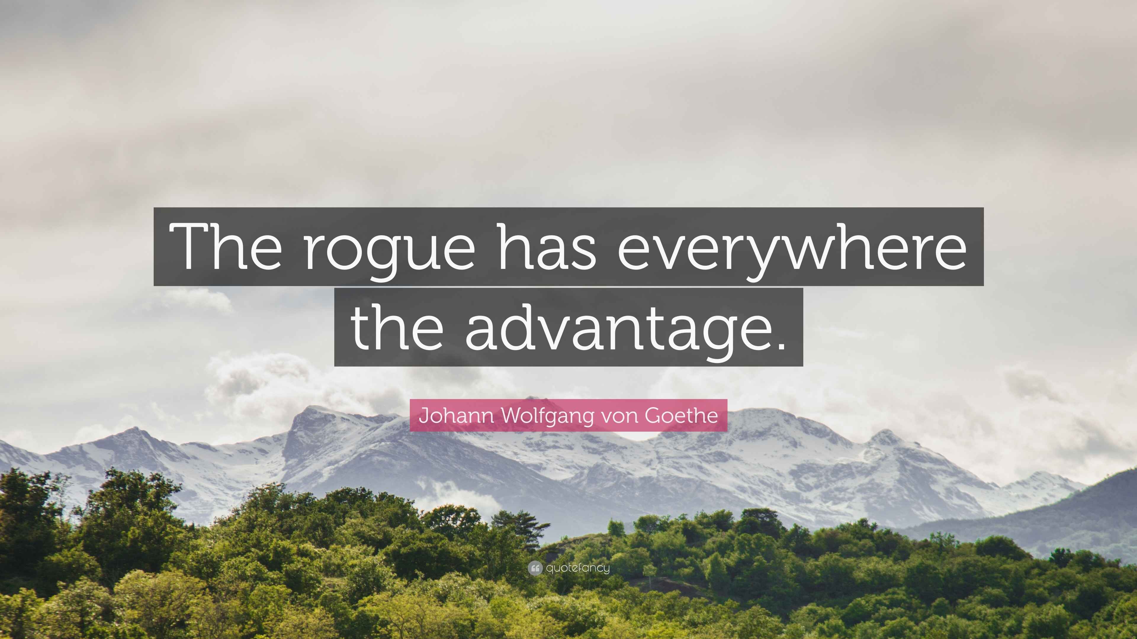 Johann Wolfgang von Goethe Quote: “The rogue has everywhere the advantage.”