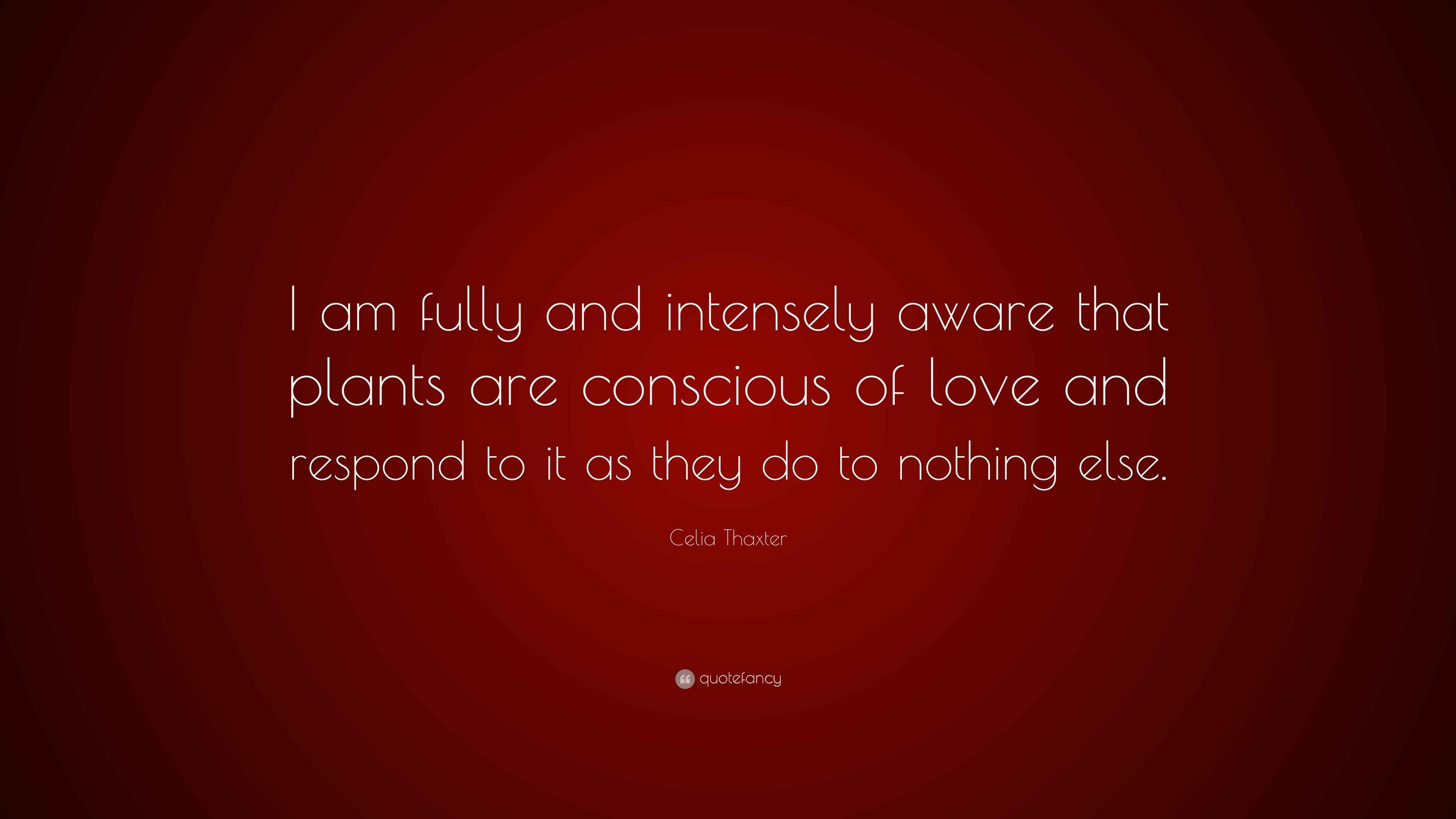 Celia Thaxter Quote: “I am fully and intensely aware that plants are ...