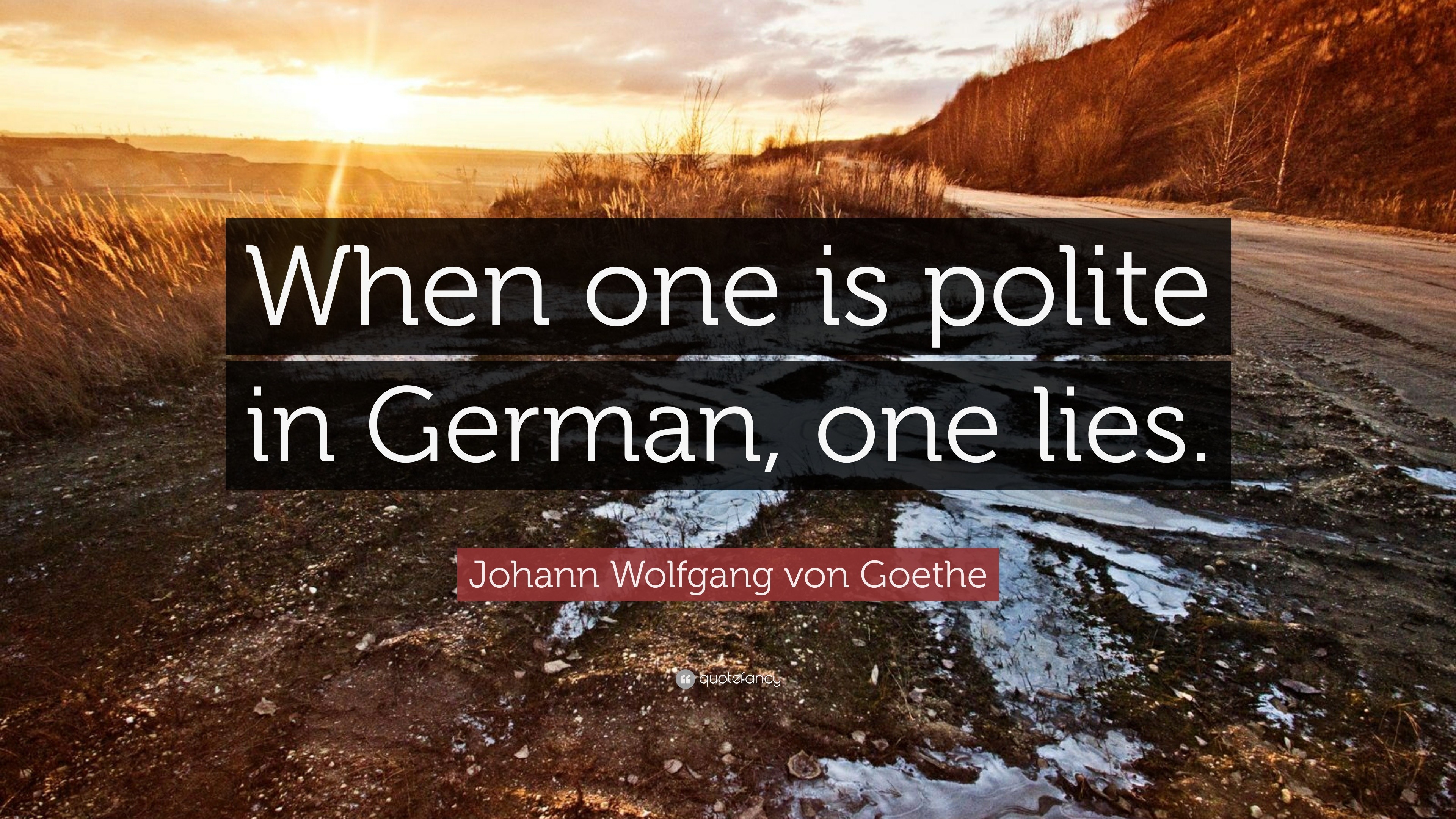 Johann Wolfgang von Goethe Quote: “When one is polite in German, one lies.”