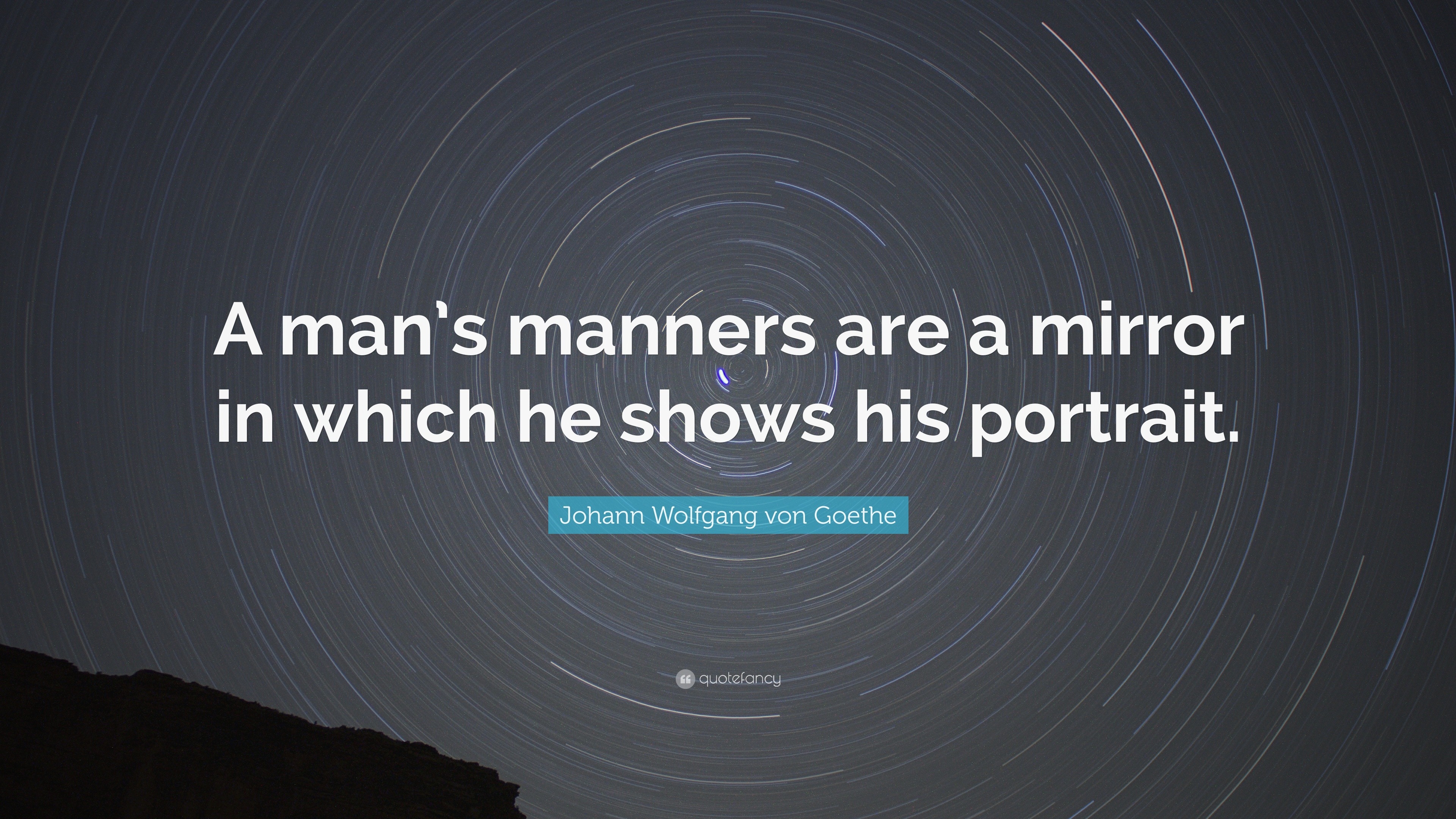 Johann Wolfgang von Goethe Quote: “A man’s manners are a mirror in ...