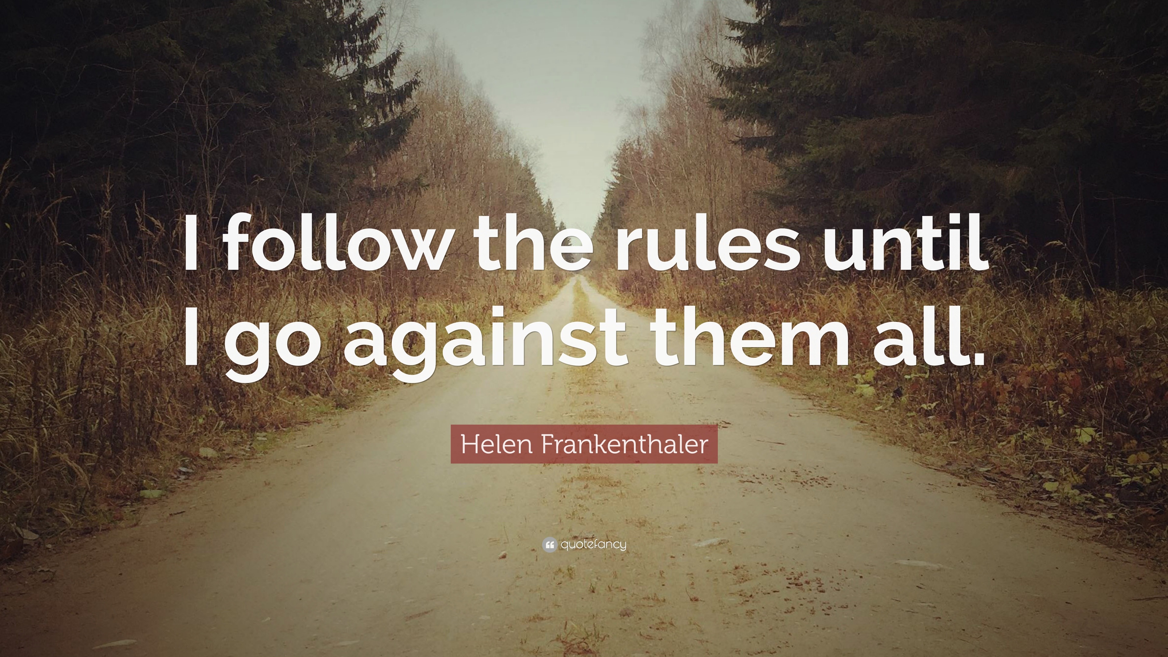 Helen Frankenthaler Quote: “I follow the rules until I go against them ...